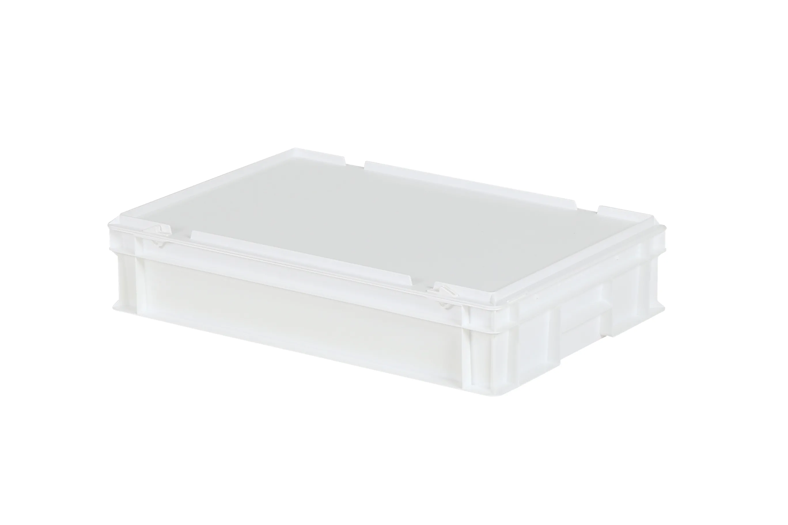 Plastic case - 400 x 300 x H 250 mm - White - Stacking bin with lid and ...