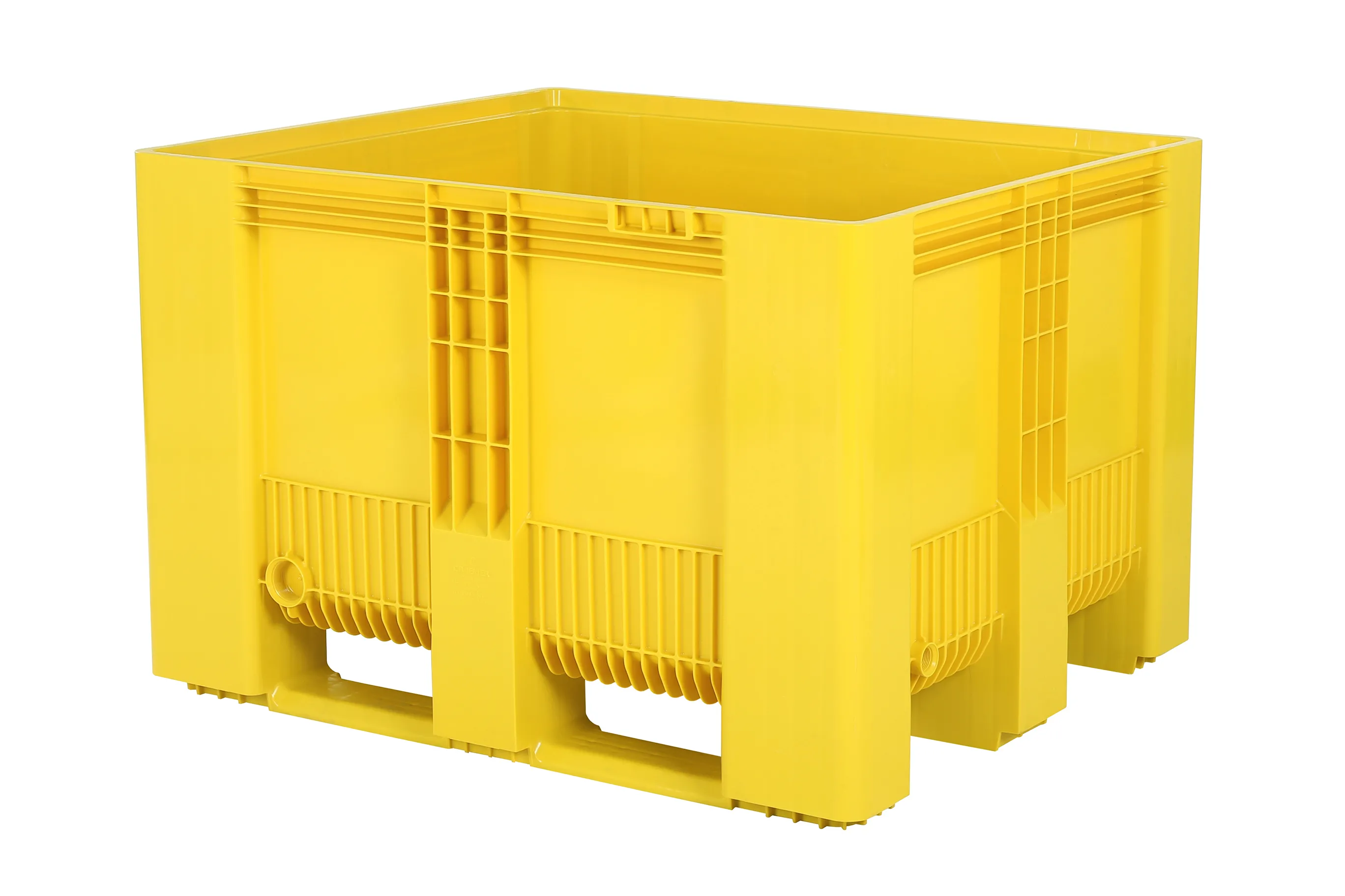 SB3 plastic palletbox - 1200 x 1000 mm - 3 runners - yellow ...