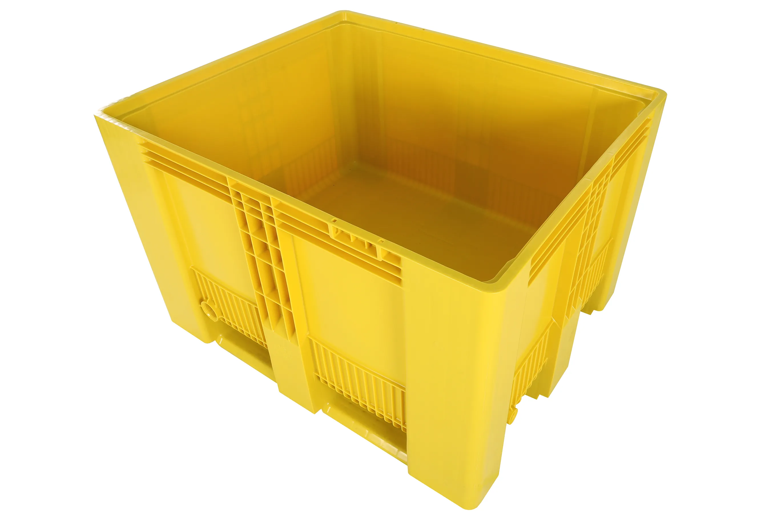SB3 plastic palletbox - 1200 x 1000 mm - 3 runners - yellow - Transoplast