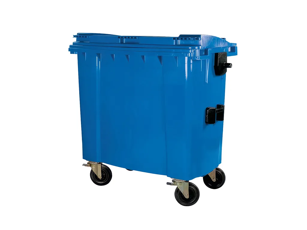 Four-wheeled 770 litre waste container - blue - Transoplastshop