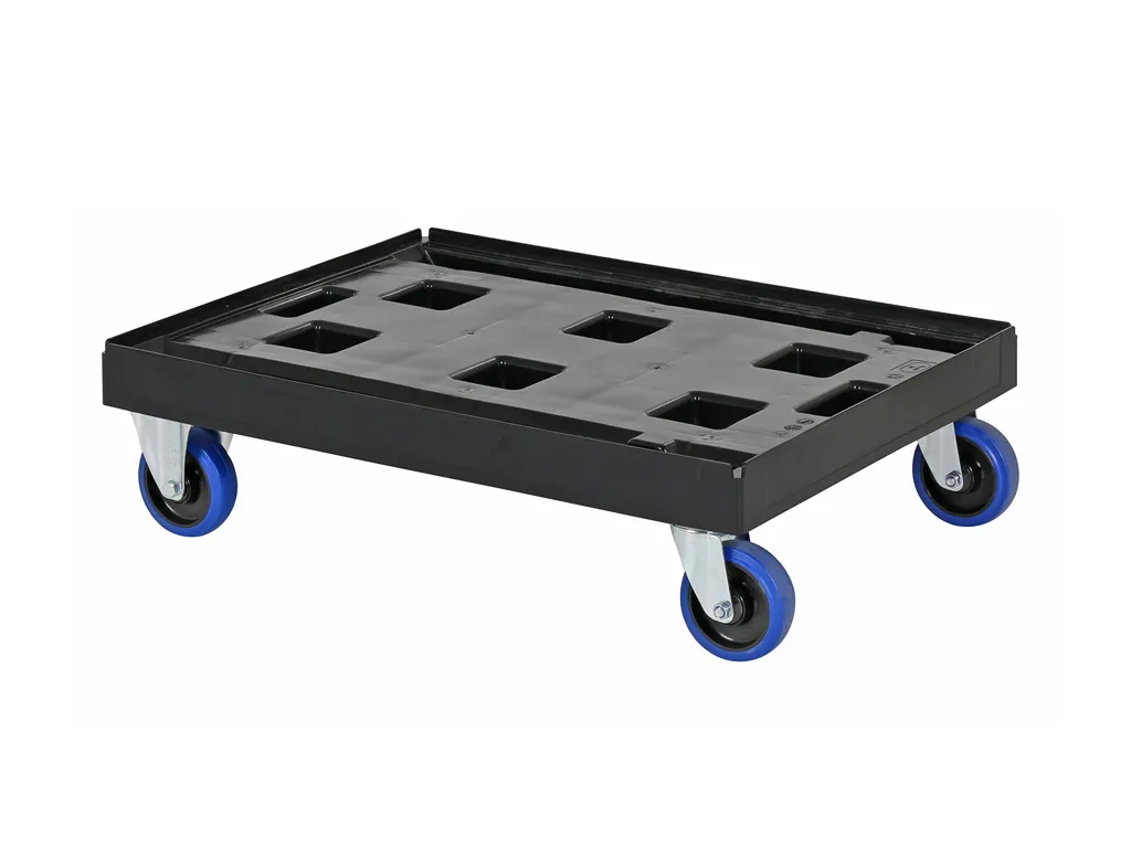 Plastic trolley (810 x 610 x 225) - black - Transoplast