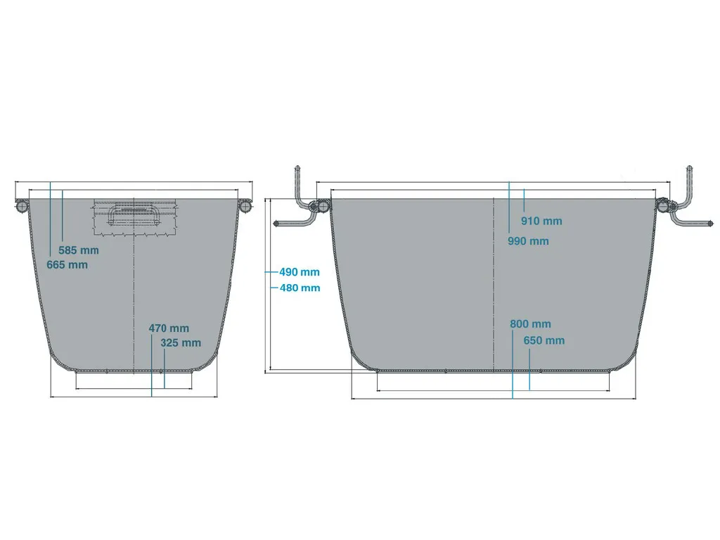 FMK mortar tub - 200 liter - Yellow - Transoplastshop