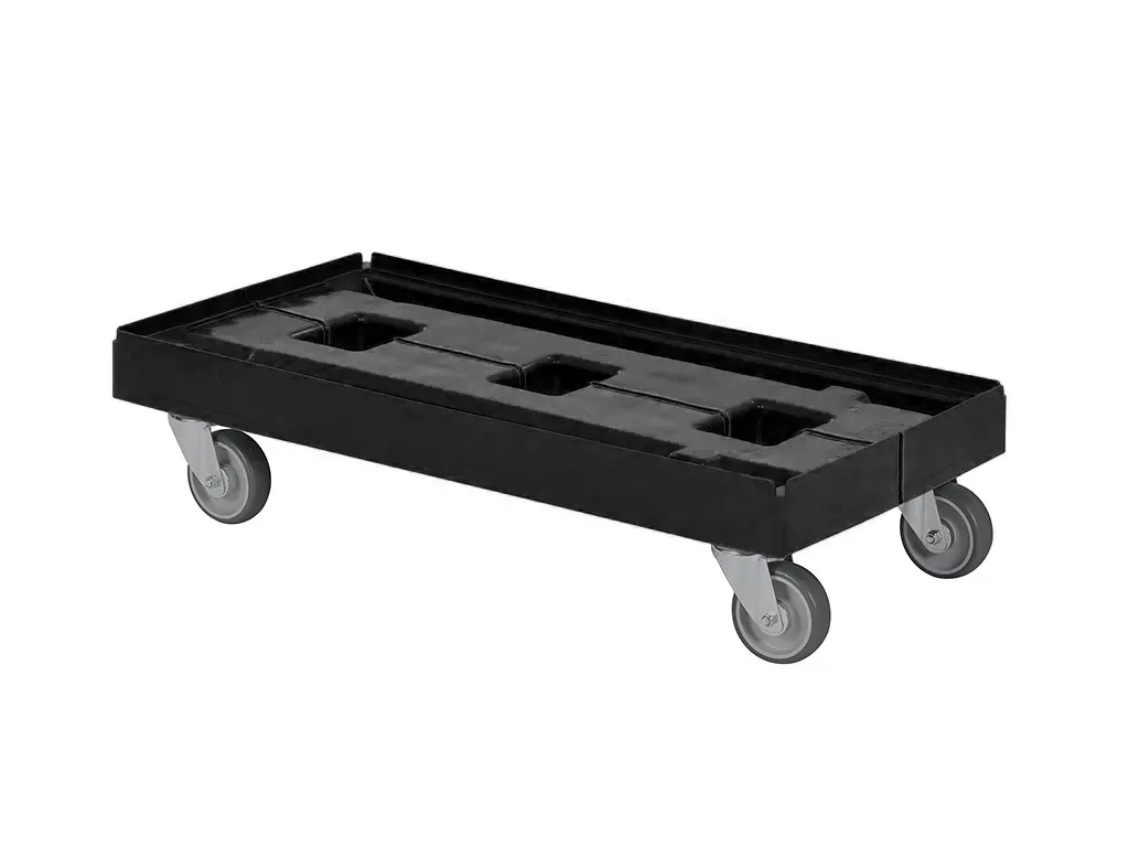 Maßarbeit Kunststoff Rollwagen - 800x400mm - Schwarz - Transoplastshop