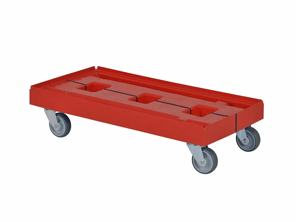 Custom made plastic trolley - 800x400mm - red - Transoplast