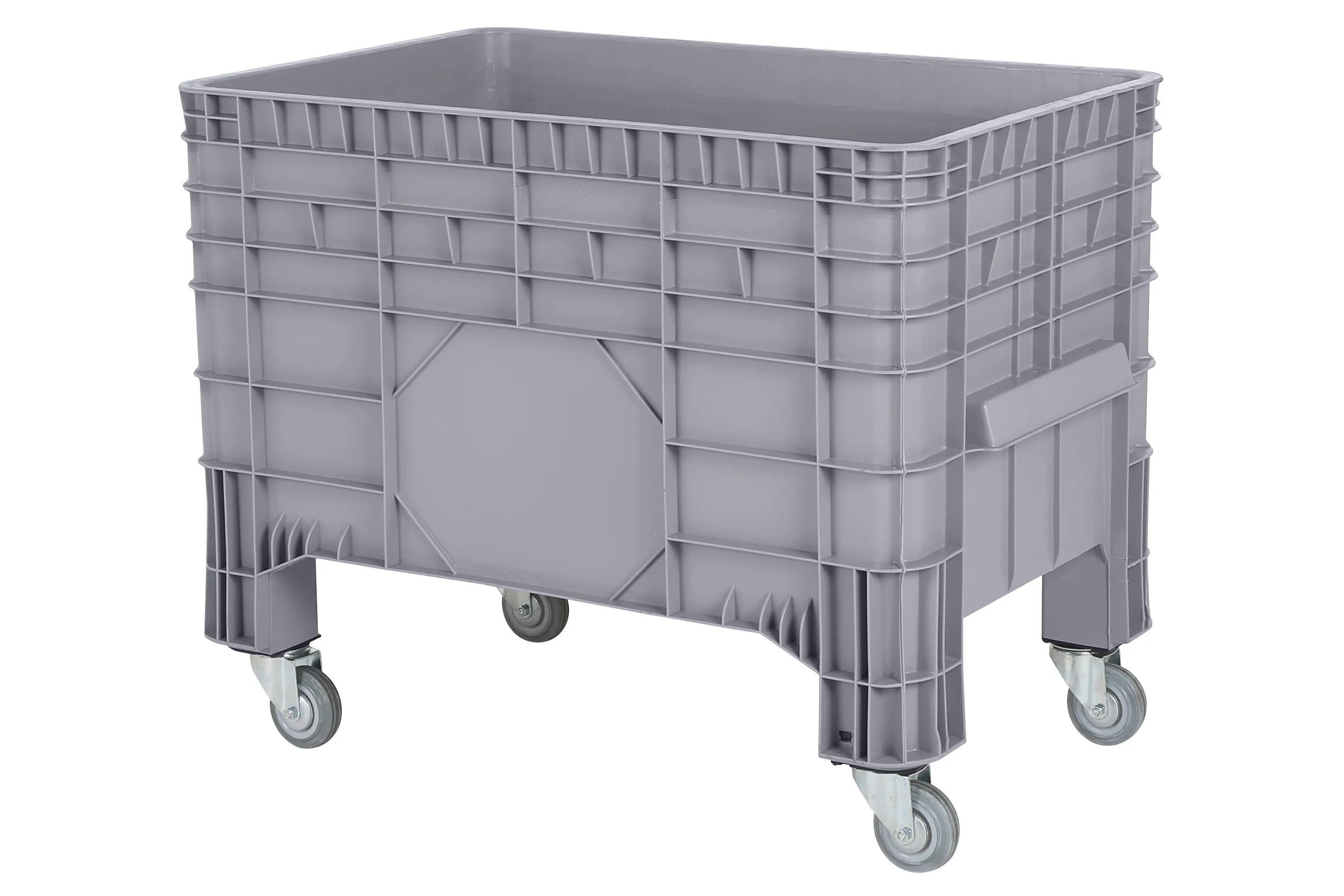 MINI BOX plastic palletbox - 1040 x 640 mm - 4 wheels - grey - Transoplast