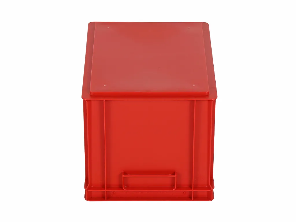 Stacking bin / bin for plates - 400 x 300 x H 276 mm - red (smooth base ...