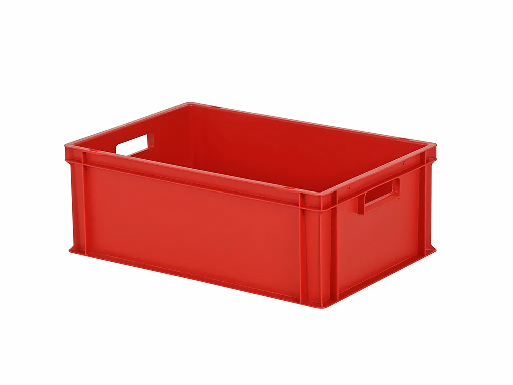 Stapelbak Euronorm - 600 x 400 x H 75 mm - rood - Transoplastshop