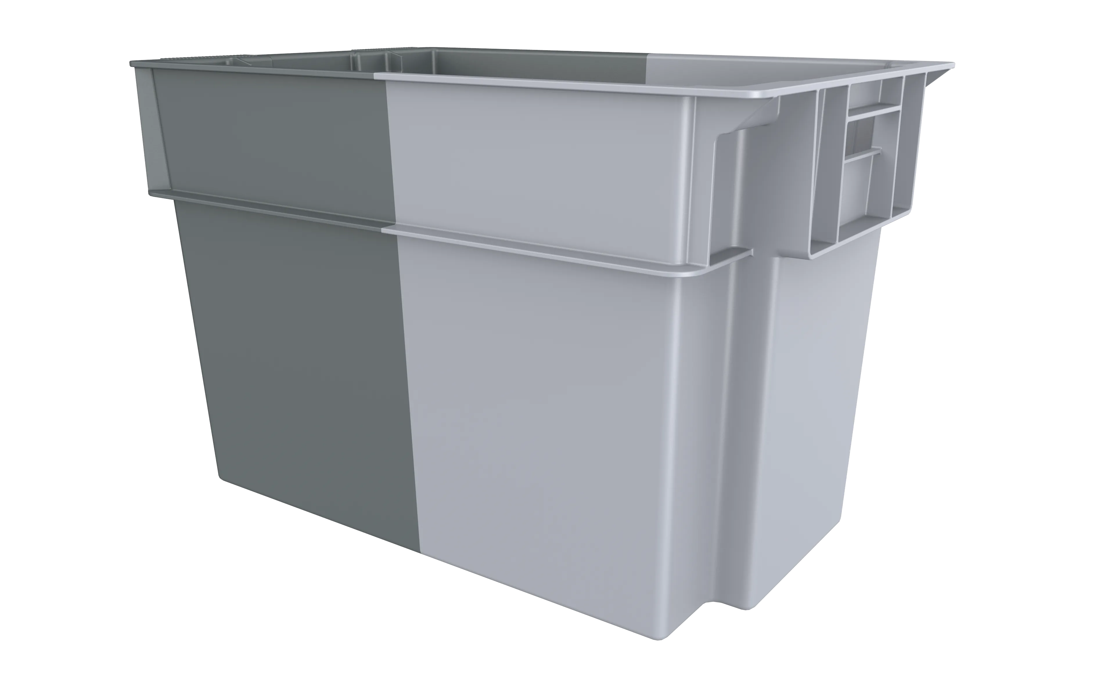 Stacking nestable bin Euronorm - 600 x 400 x H 400 mm - grey - Transoplast