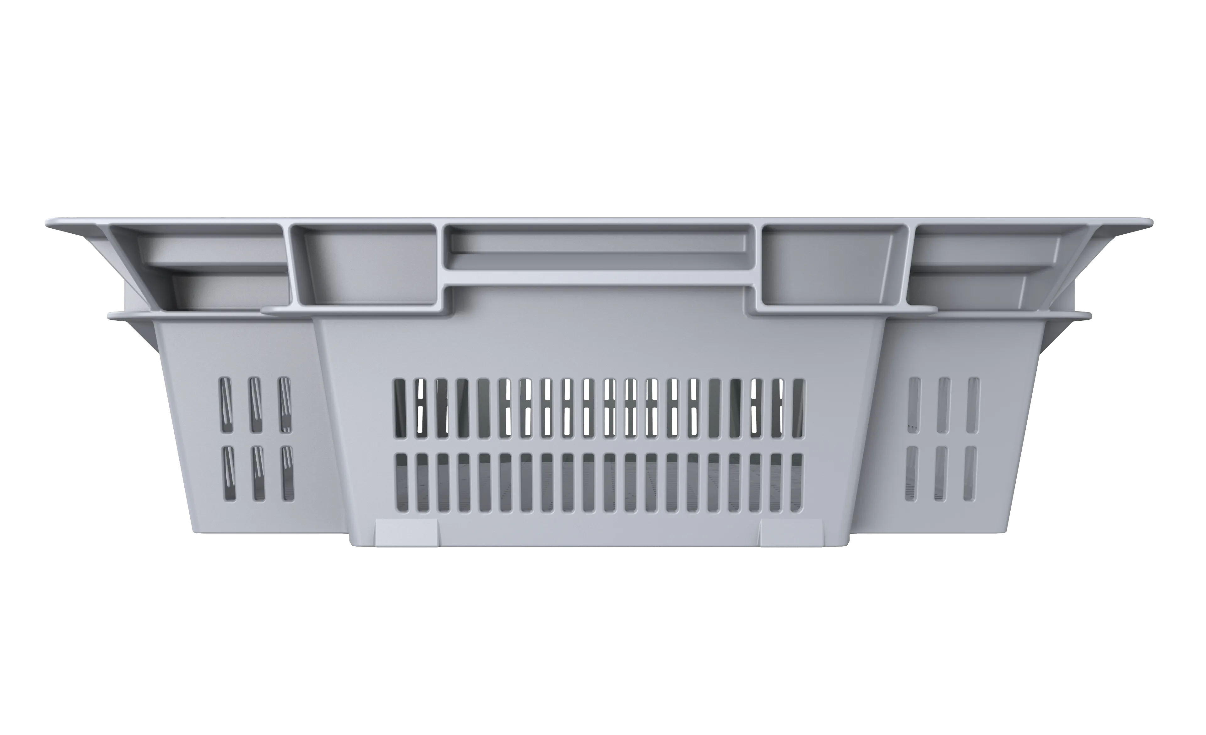Stacking nestable crate Euronorm - 600 x 400 x H 117mm - grey - Transoplast