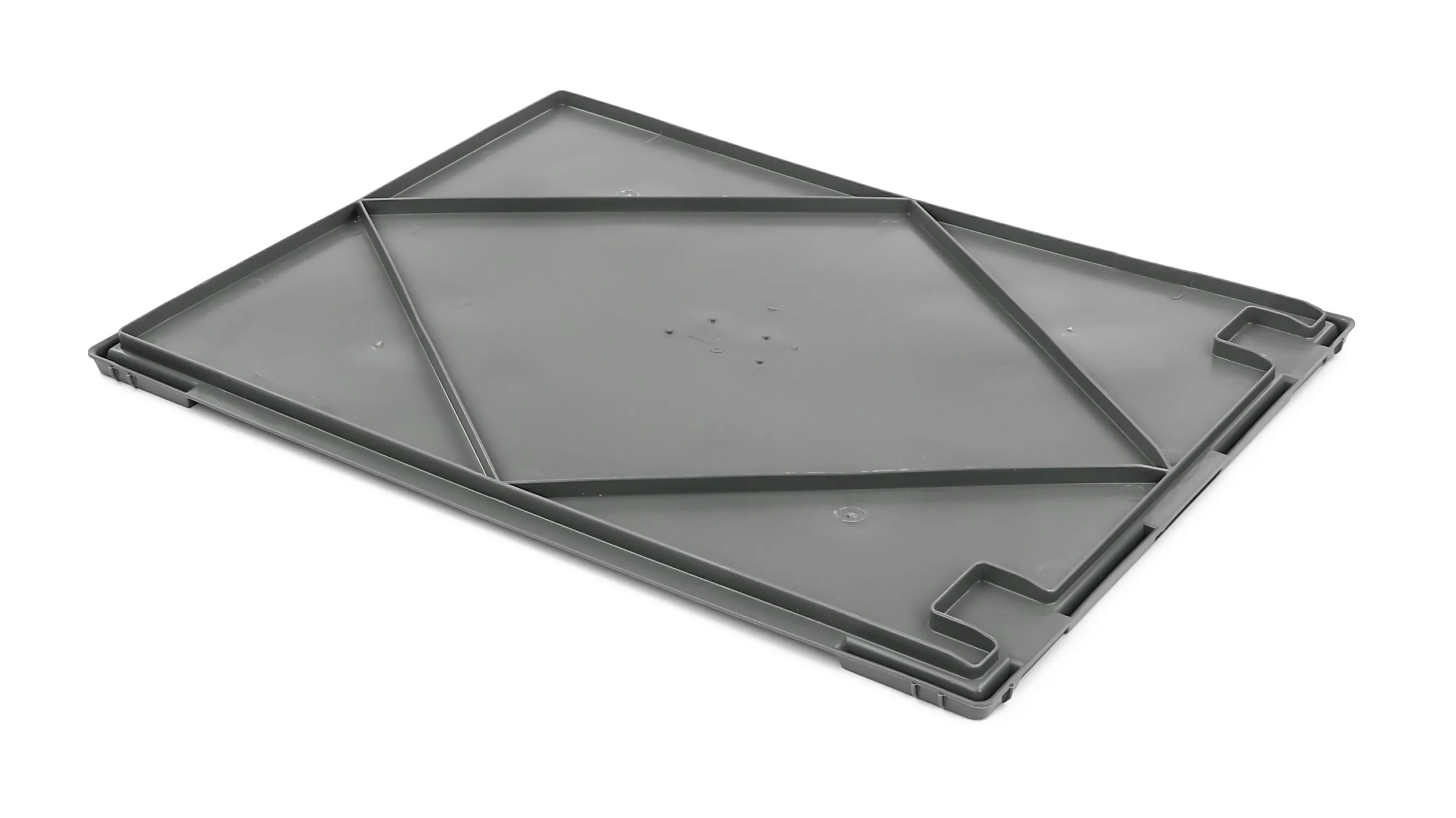 Lid for euro containers - 800 x 600 mm - grey - Transoplast