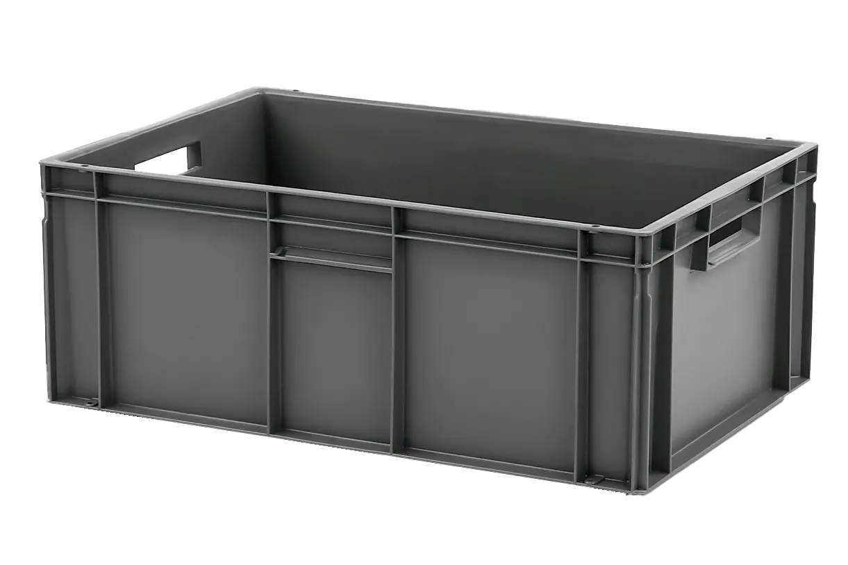 Euronorm stacking bin - 600 x 400 x H 235 mm - grey - Transoplast