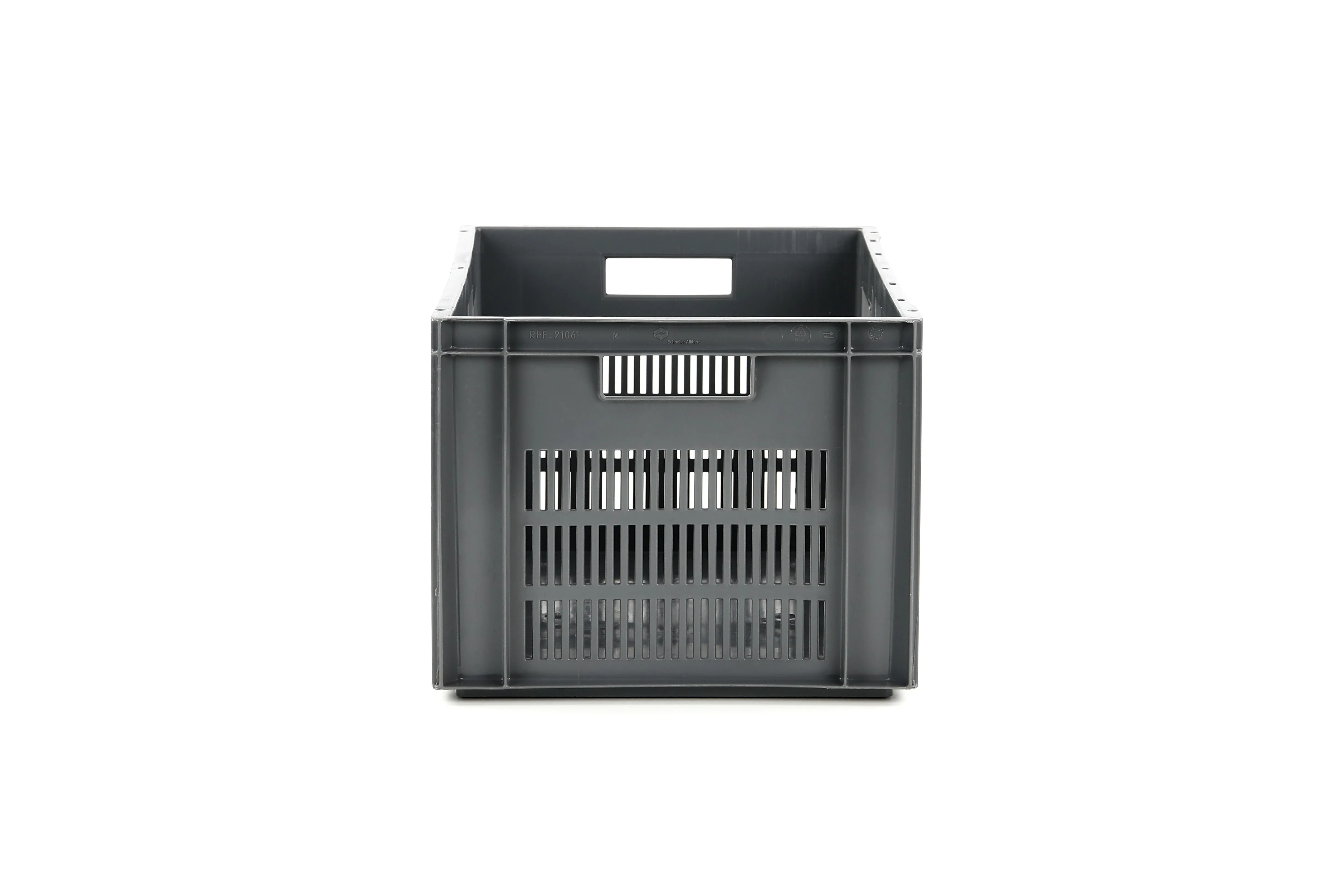Euronorm stacking crate - 600 x 400 x H 318 mm - grey - Transoplast
