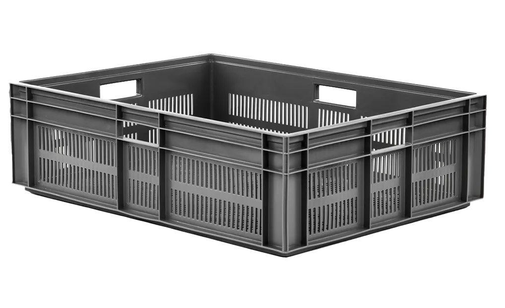 Euronorm stacking crate - 800 x 600 x H 235 mm - grey - Transoplast