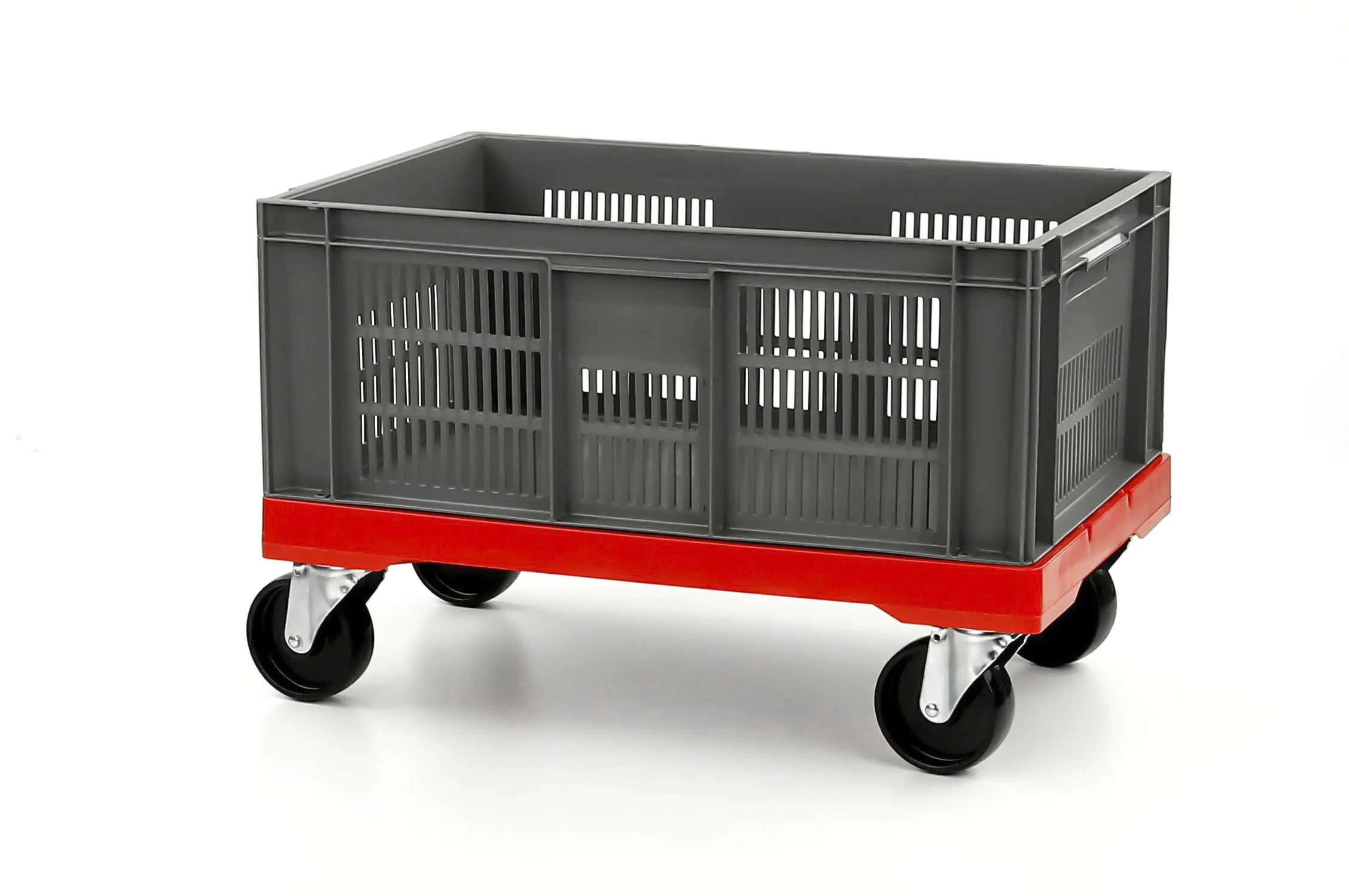 Euronorm stacking crate - 600 x 400 x H 235 mm - grey - Transoplast