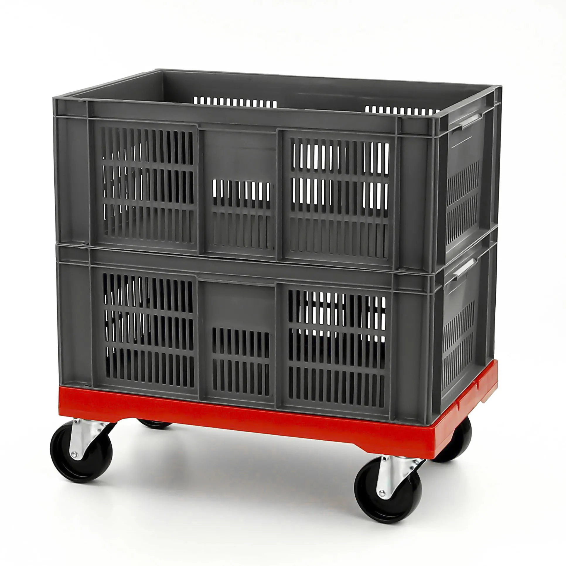 Euronorm stacking crate - 600 x 400 x H 235 mm - grey - Transoplast
