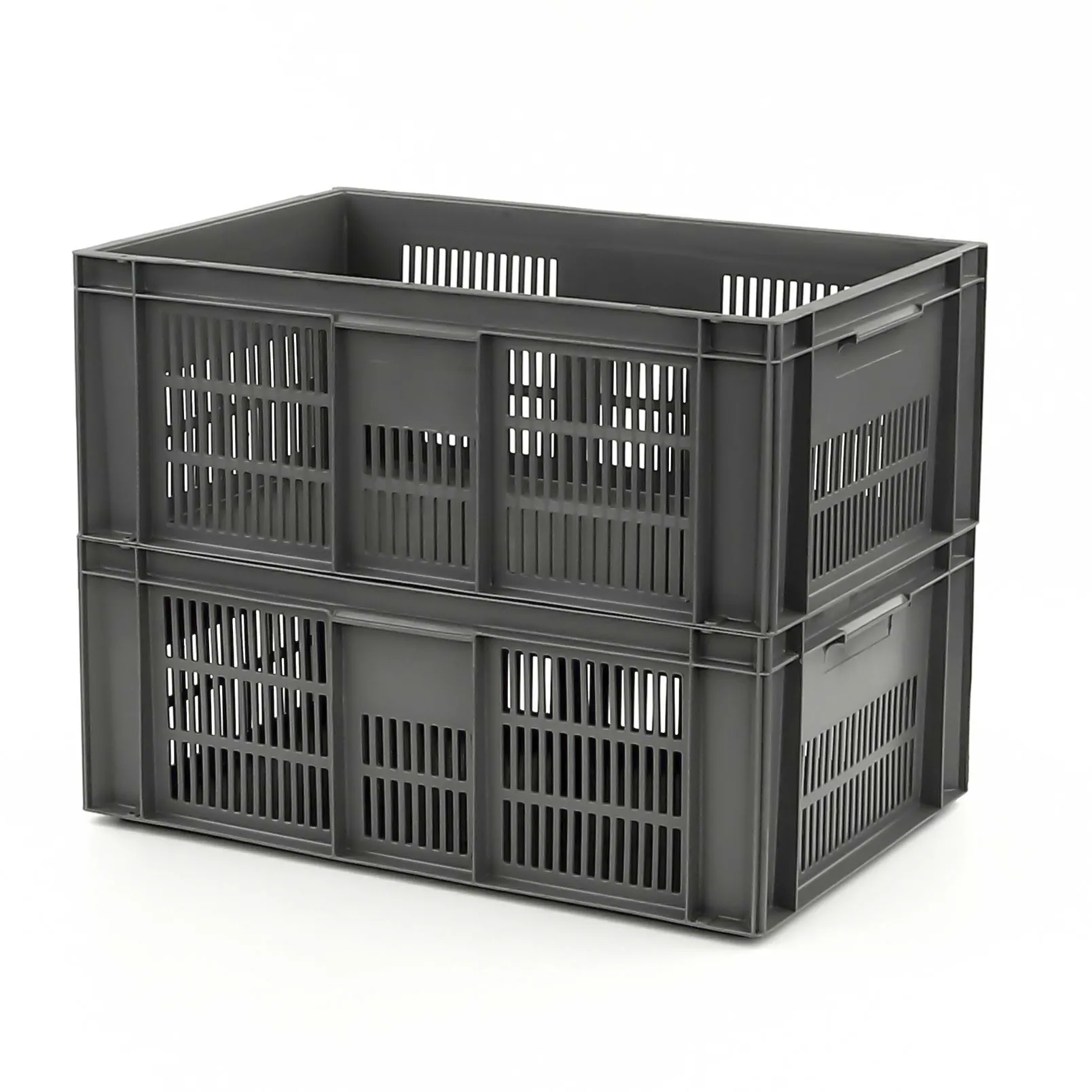 Euronorm stacking crate - 600 x 400 x H 235 mm - grey - Transoplast
