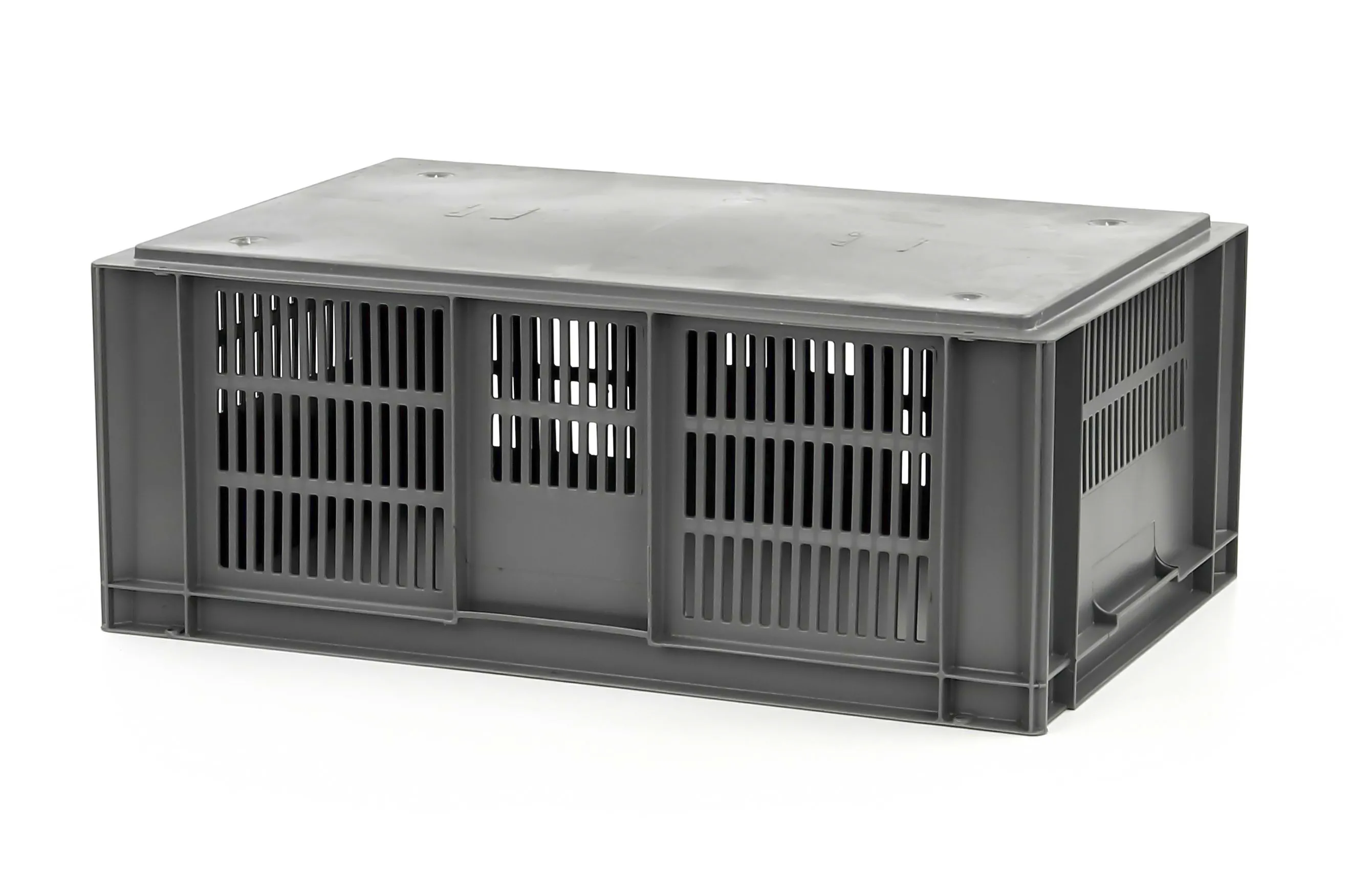 Euronorm stacking crate - 600 x 400 x H 235 mm - grey - Transoplast