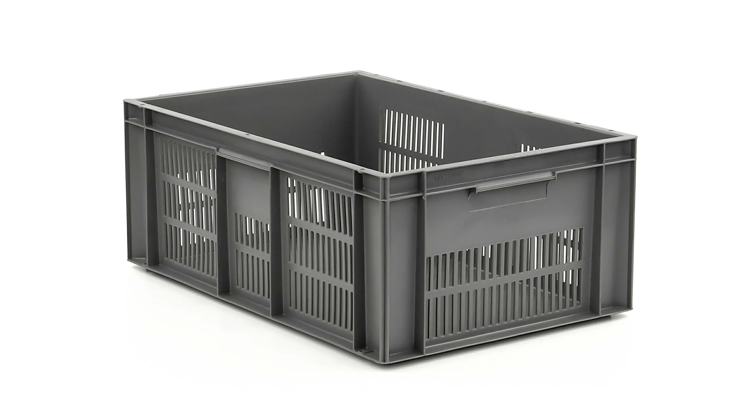 Euronorm stacking crate - 600 x 400 x H 235 mm - grey - Transoplast