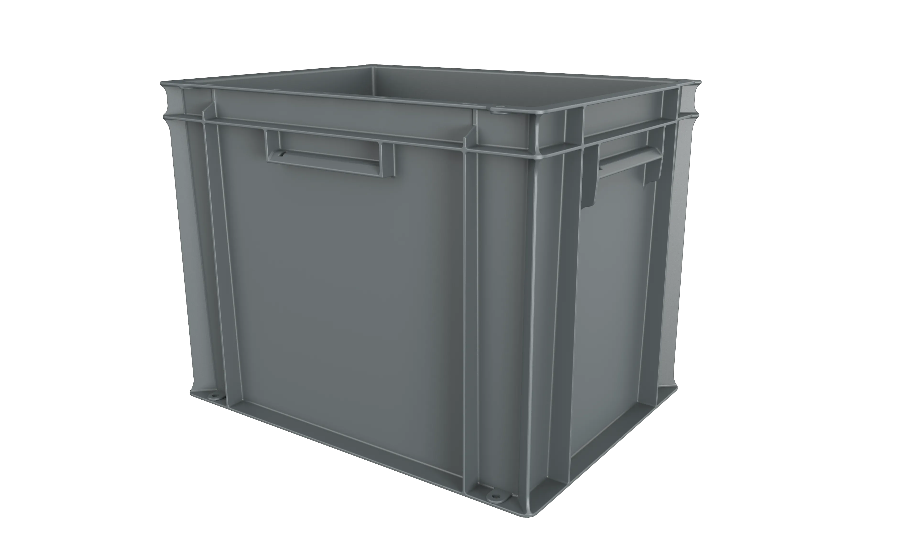 Stapelbak Euronorm - 400 x 300 x H 319 mm - grijs - gesloten - Transoplast