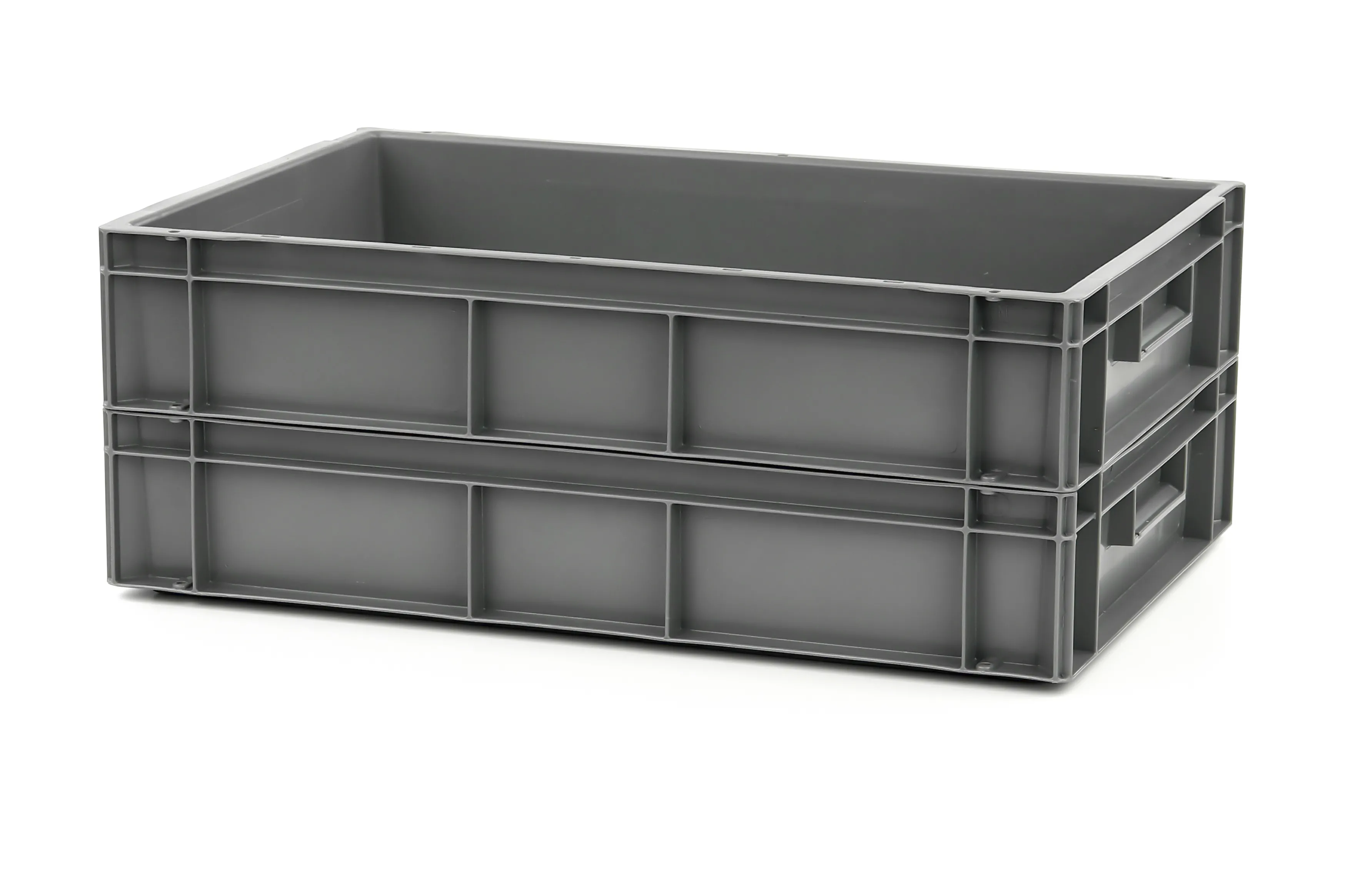 Euronorm stacking bin - 600 x 400 x H 118 mm - grey - closed - Transoplast