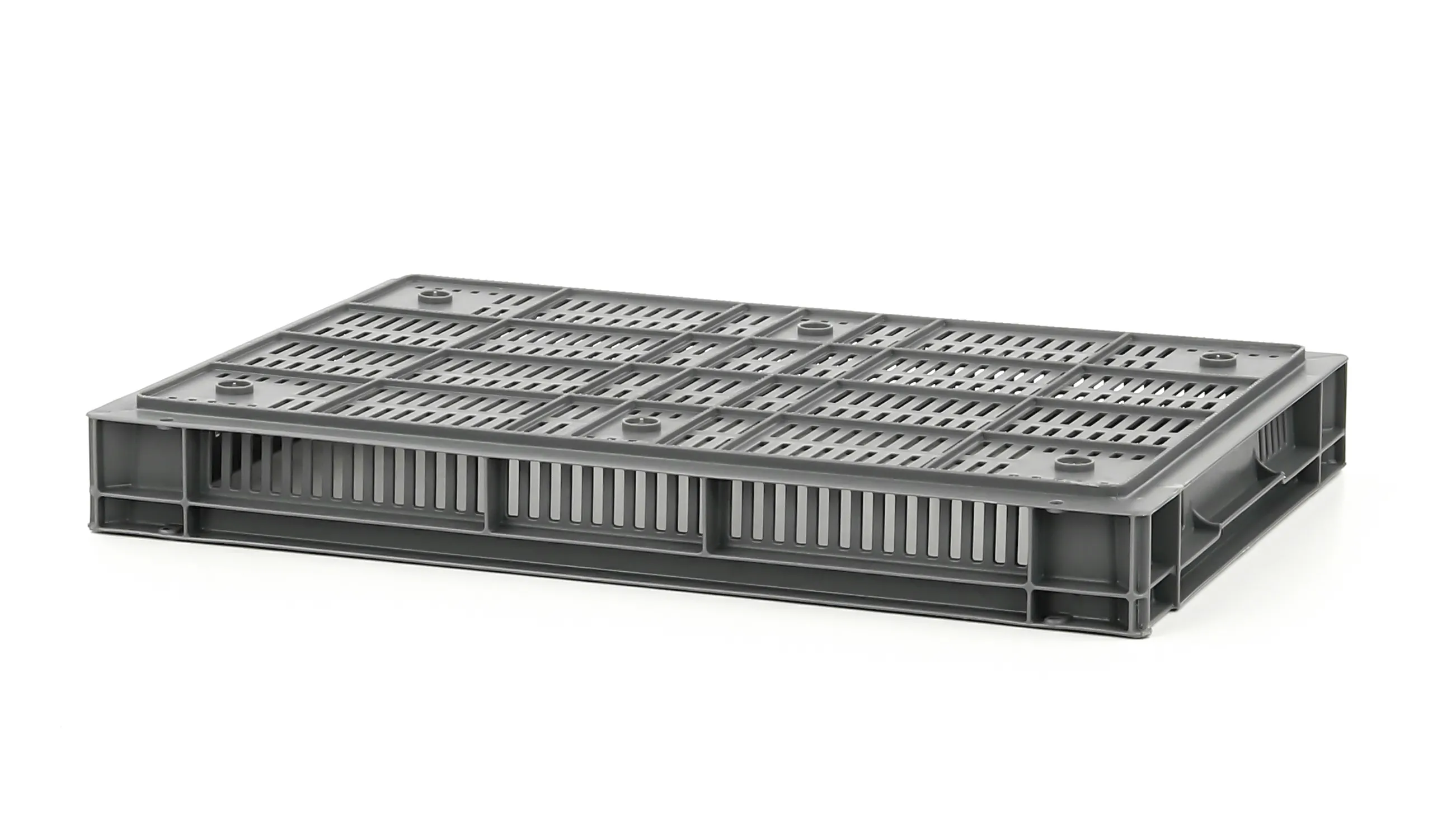 Euronorm stacking crate - 600 x 400 x H 73 mm - grey - Transoplast
