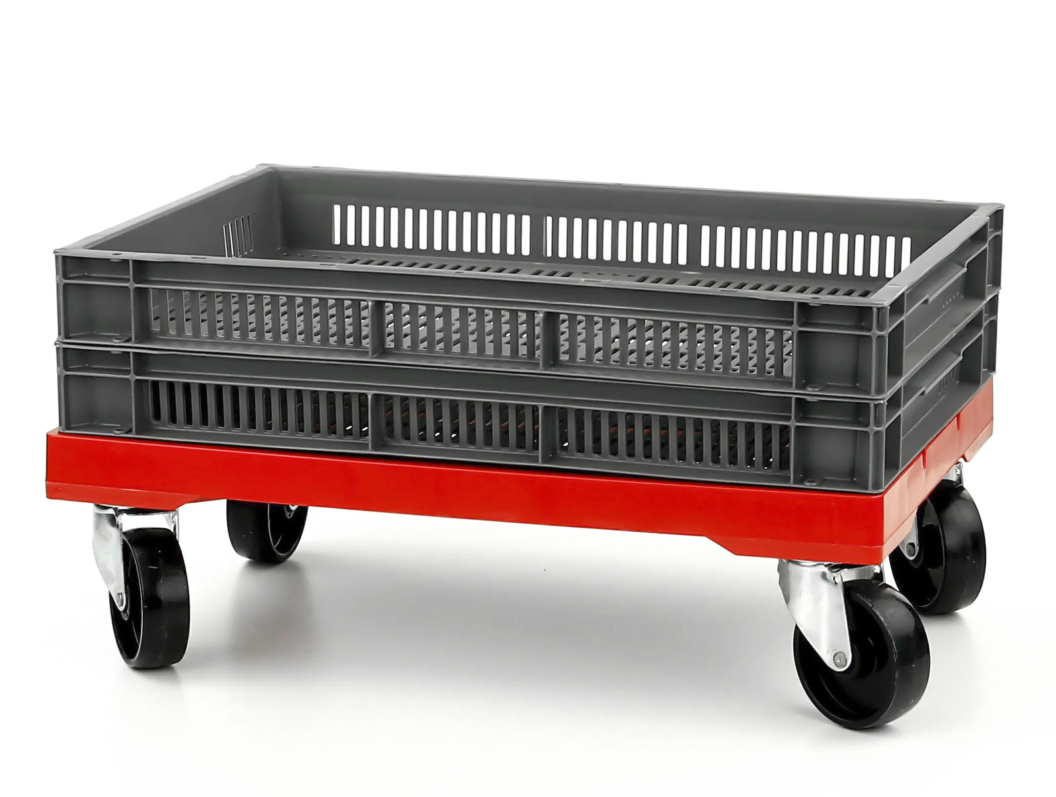 Euronorm stacking crate - 600 x 400 x H 73 mm - grey - Transoplast