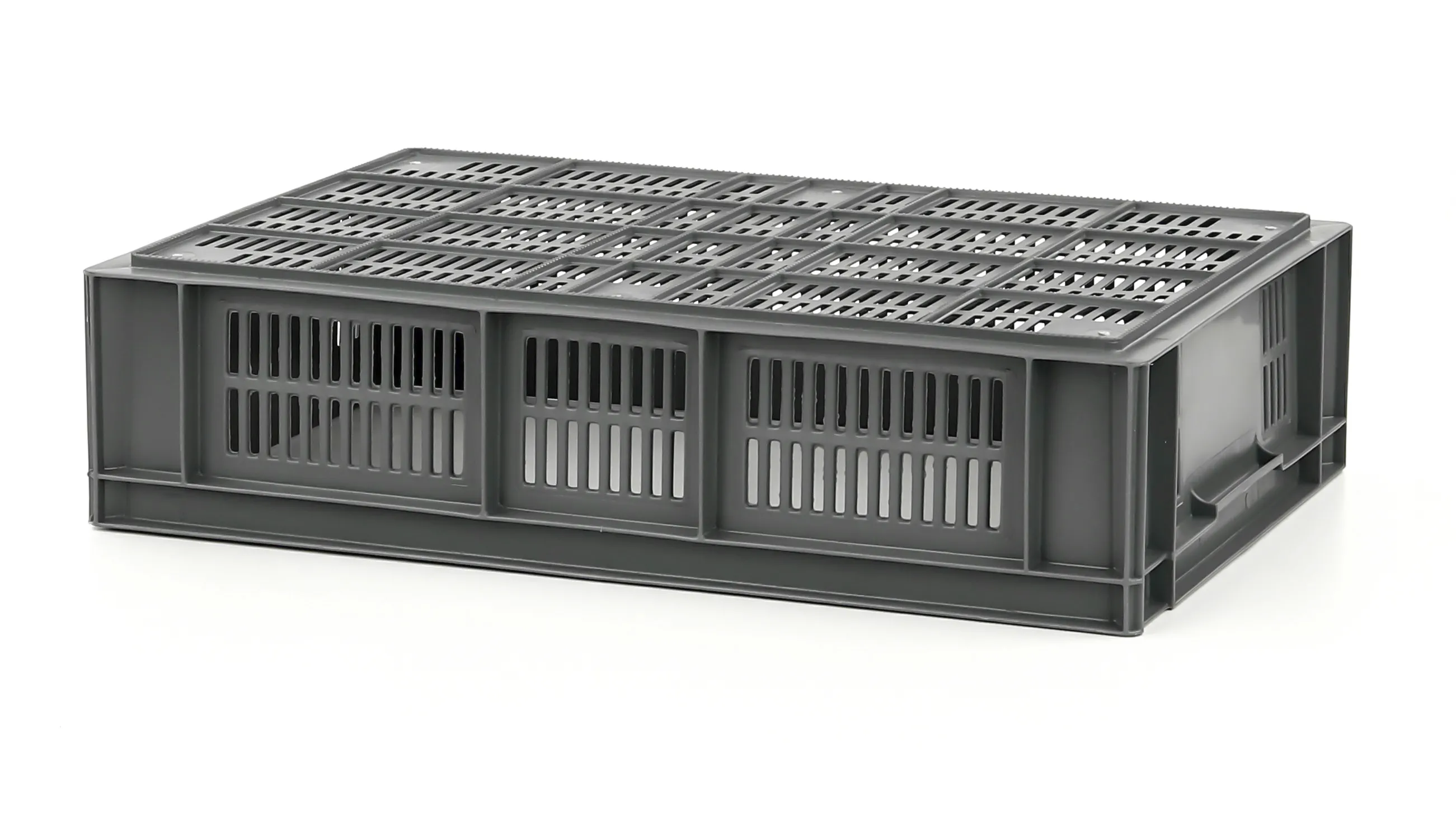 Euronorm stacking crate - 600 x 400 x H 150 mm - grey - Transoplast