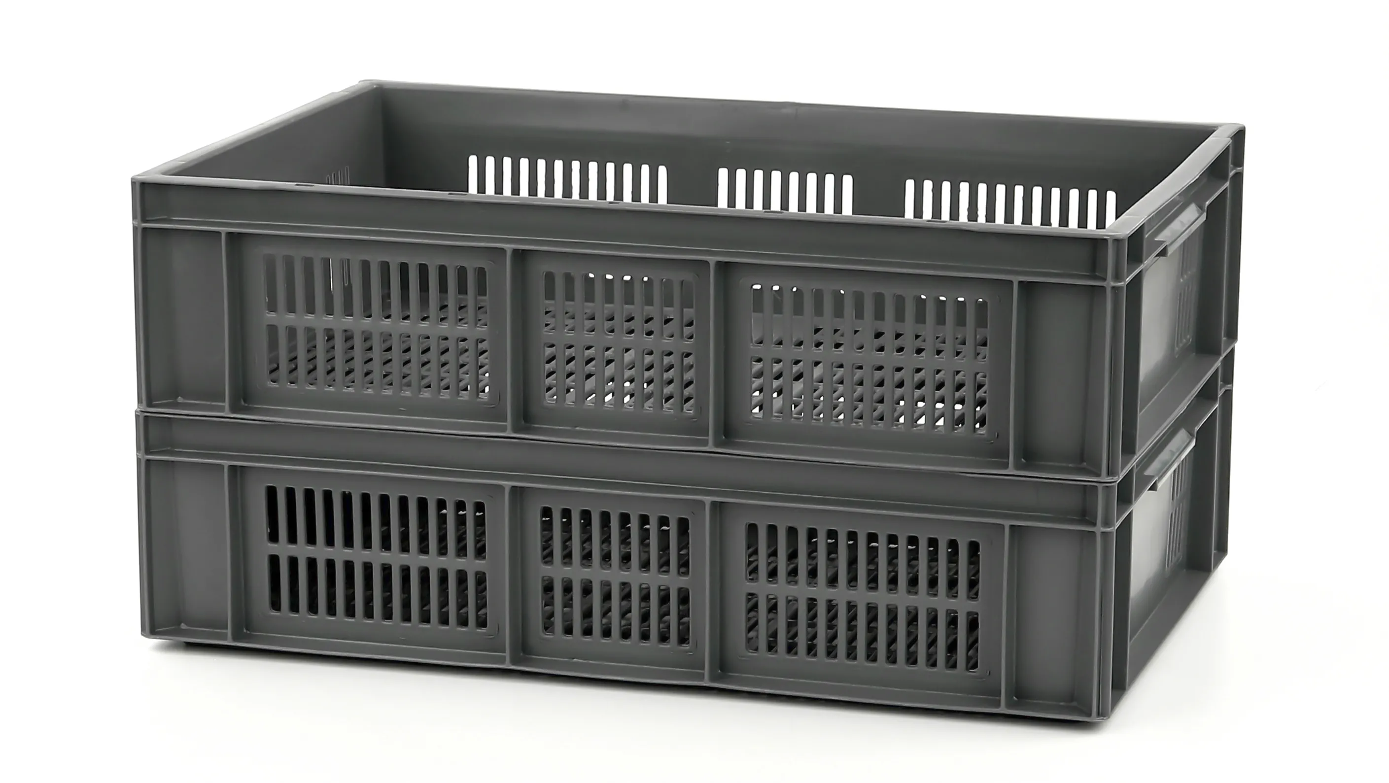 Euronorm stacking crate - 600 x 400 x H 150 mm - grey - Transoplast