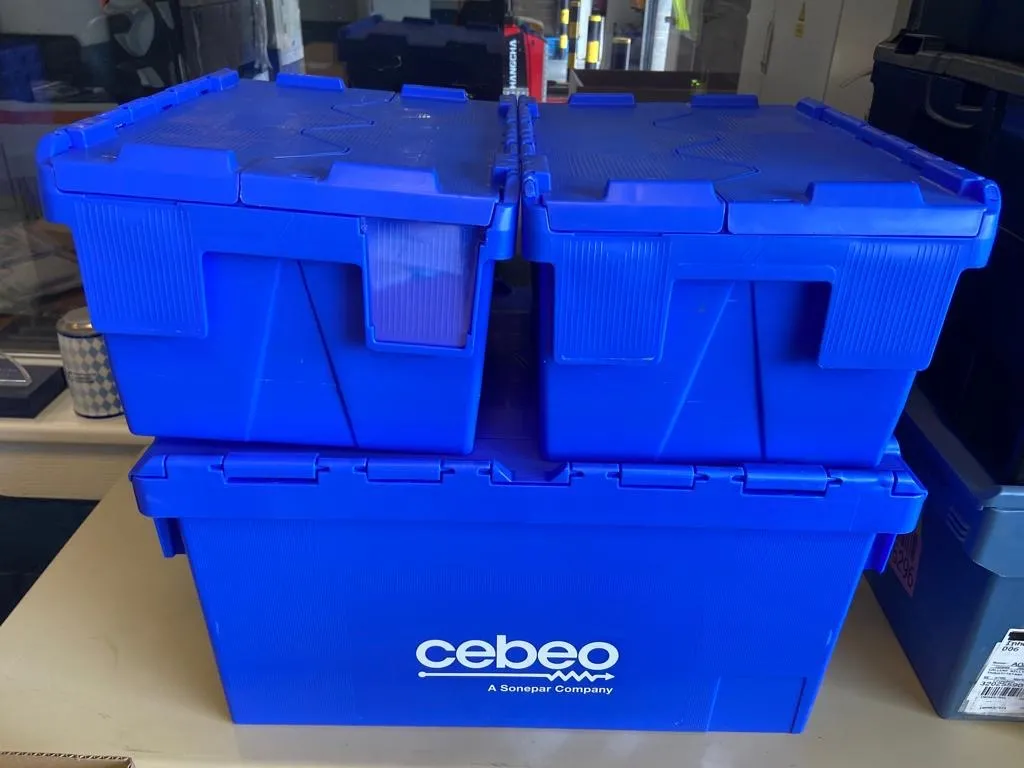 Distribution bin - 400 x 300 x H 306 mm - blue - Transoplast