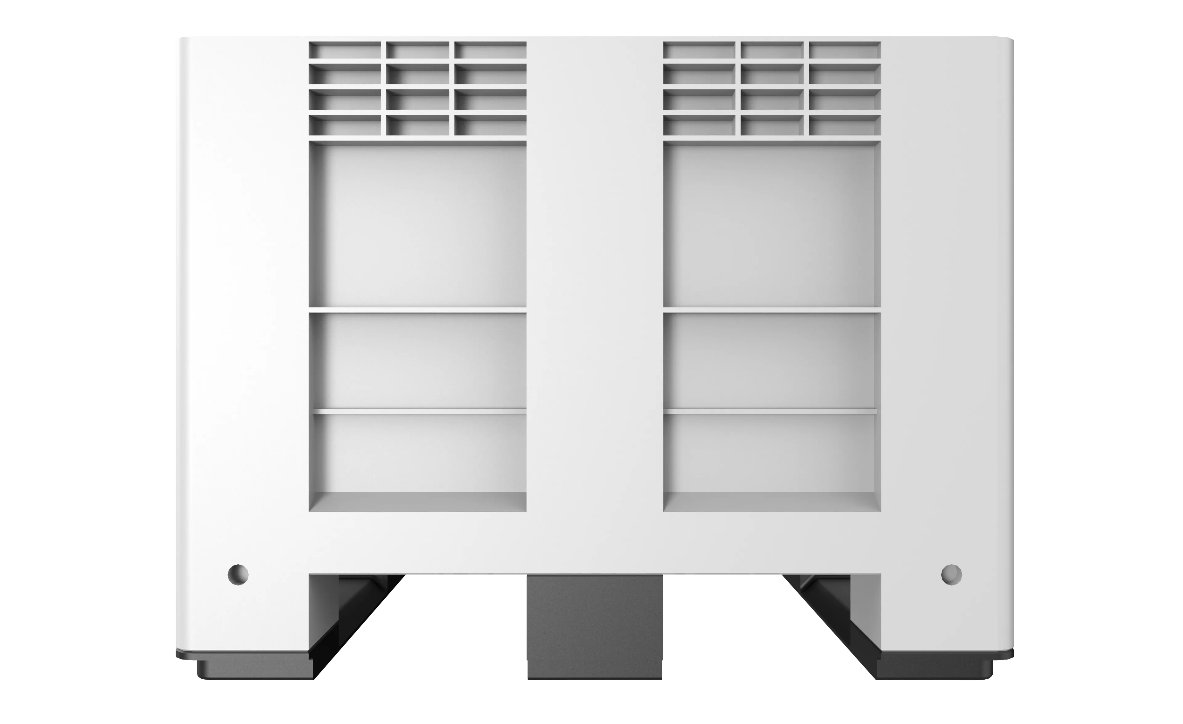 BOB plastic palletbox - 1200 x 1000 mm - 3 runners - grey - Transoplast