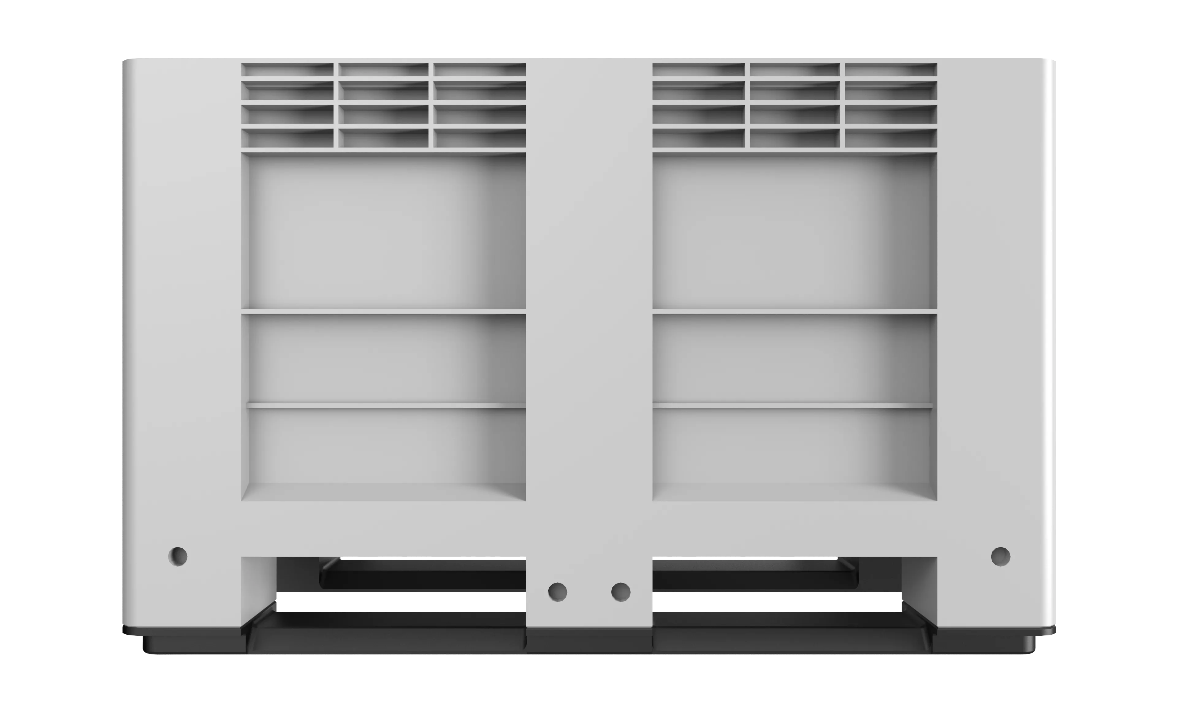 BOB plastic palletbox - 1200 x 1000 mm - 3 runners - grey - Transoplast