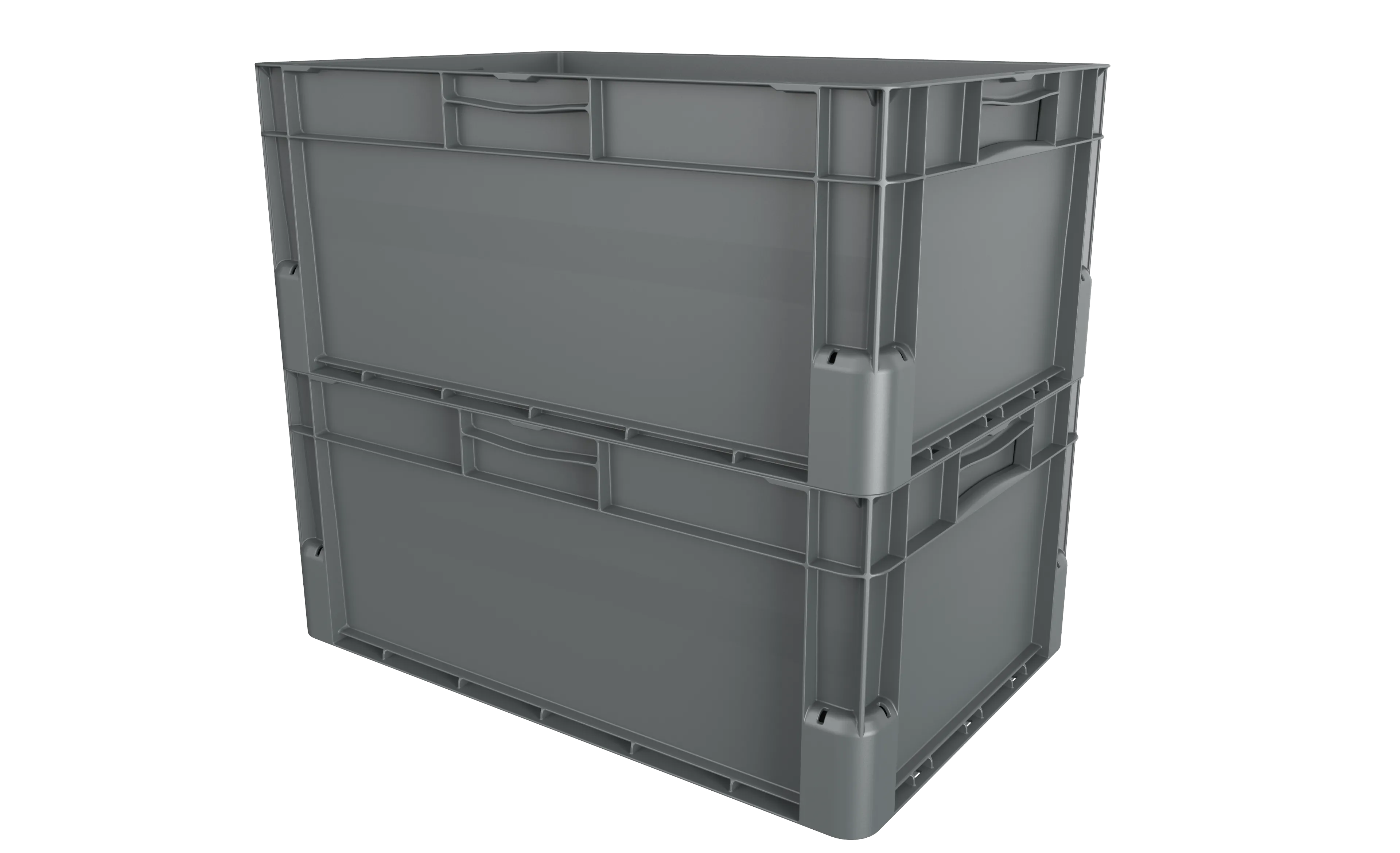EuroClick stacking bin - 600 x 400 x H 270 mm - grey - closed - Transoplast