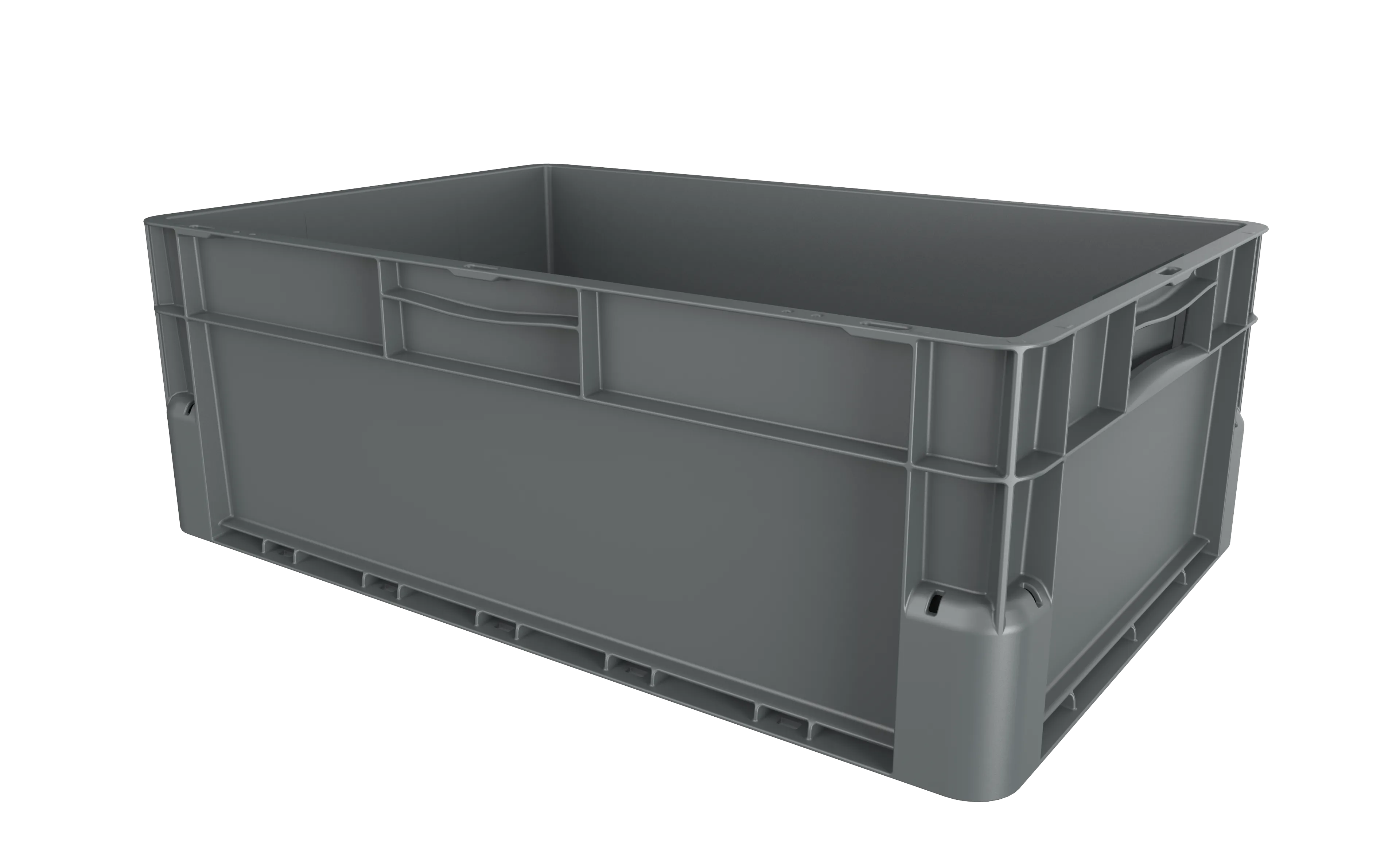 EuroClick stacking bin - 600 x 400 x H 220 mm - grey - closed - Transoplast