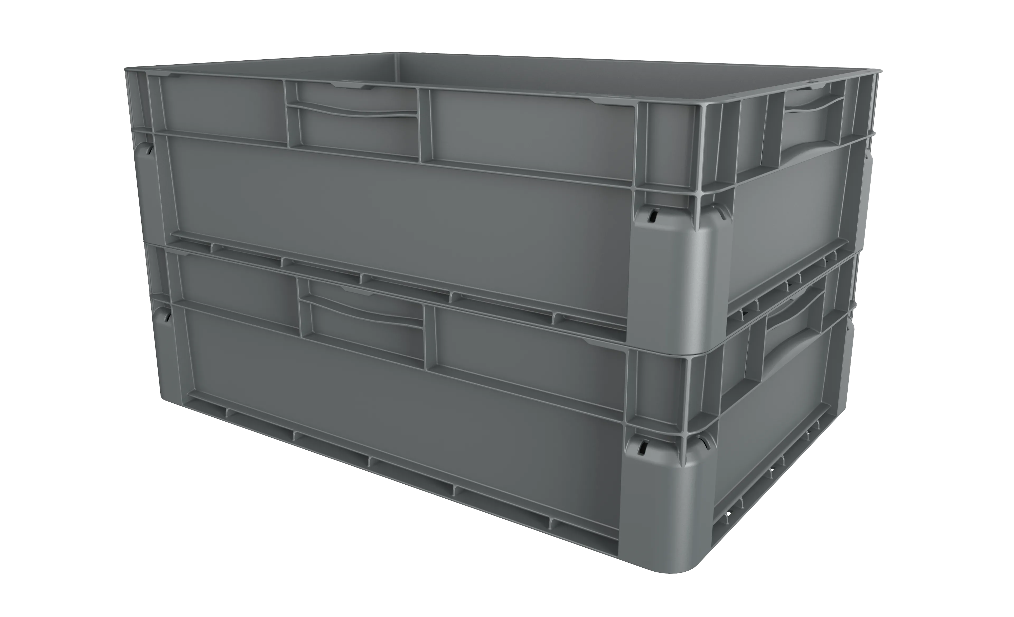 EuroClick stacking bin - 600 x 400 x H 175 mm - grey - closed - Transoplast
