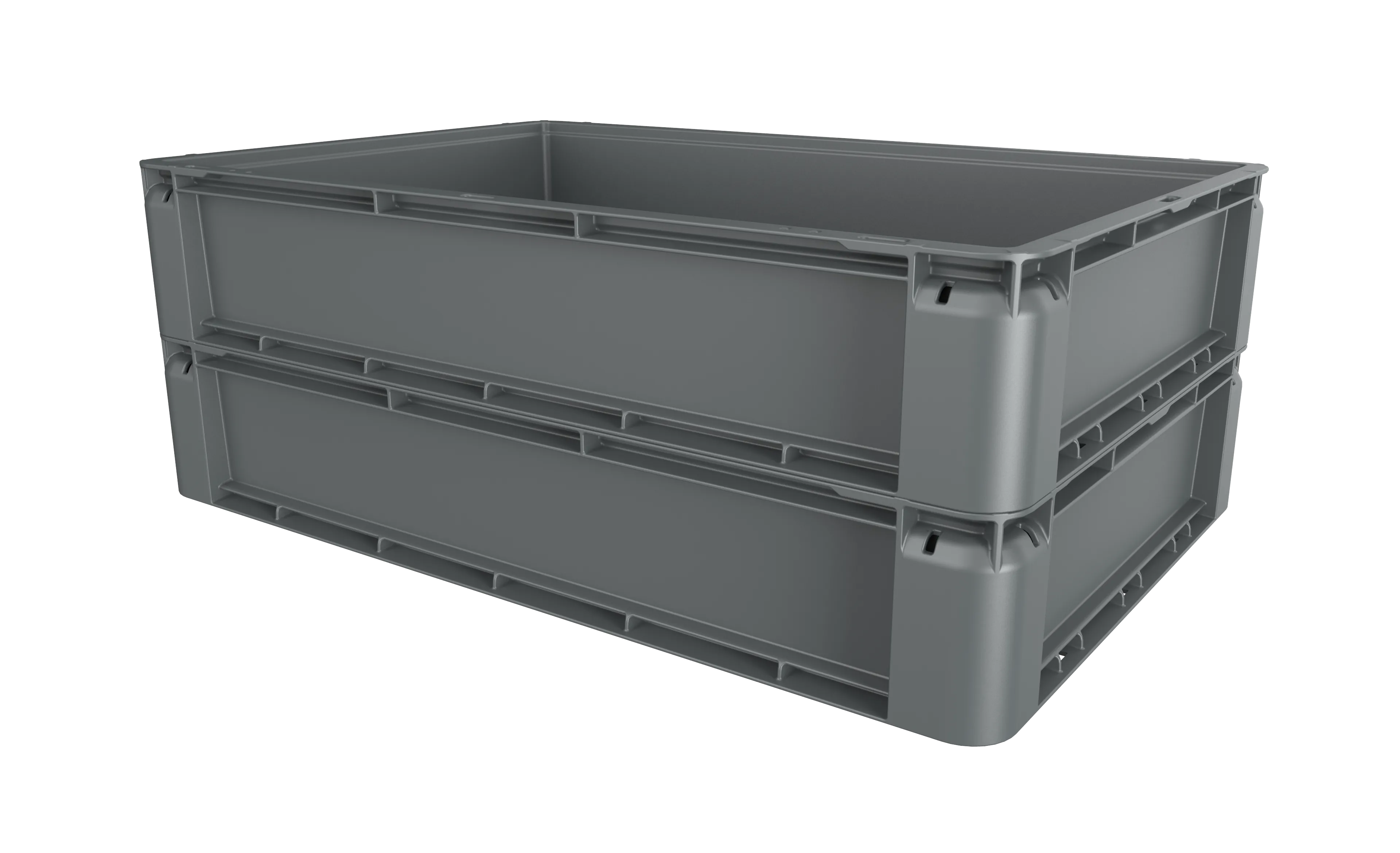 EuroClick stacking bin - 600 x 400 x H 120 mm - grey - closed - Transoplast