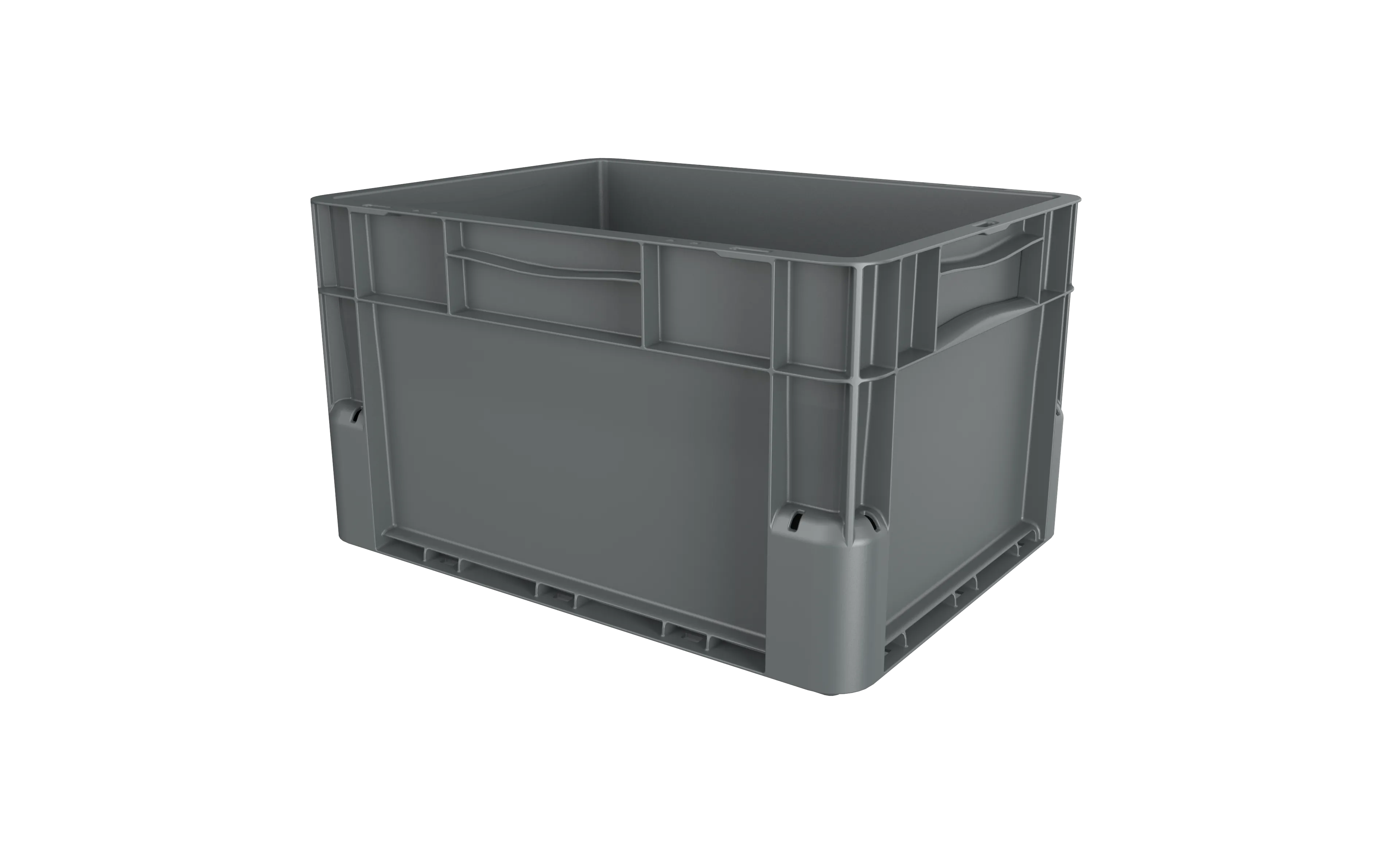 EuroClick stacking bin - 400 x 300 x H 235 mm - grey - closed - Transoplast