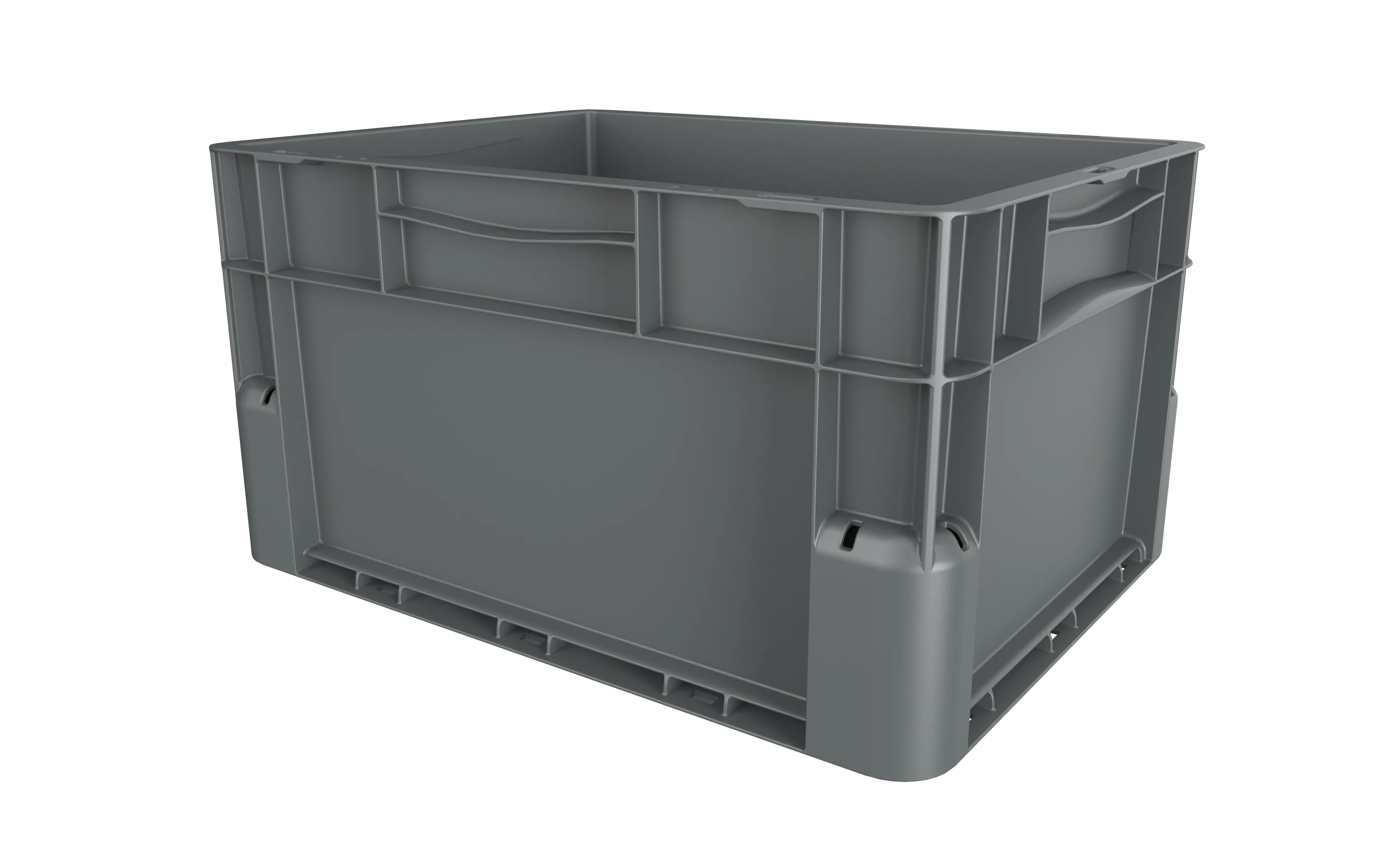 EuroClick stacking bin - 400 x 300 x H 220 mm - grey - closed - Transoplast