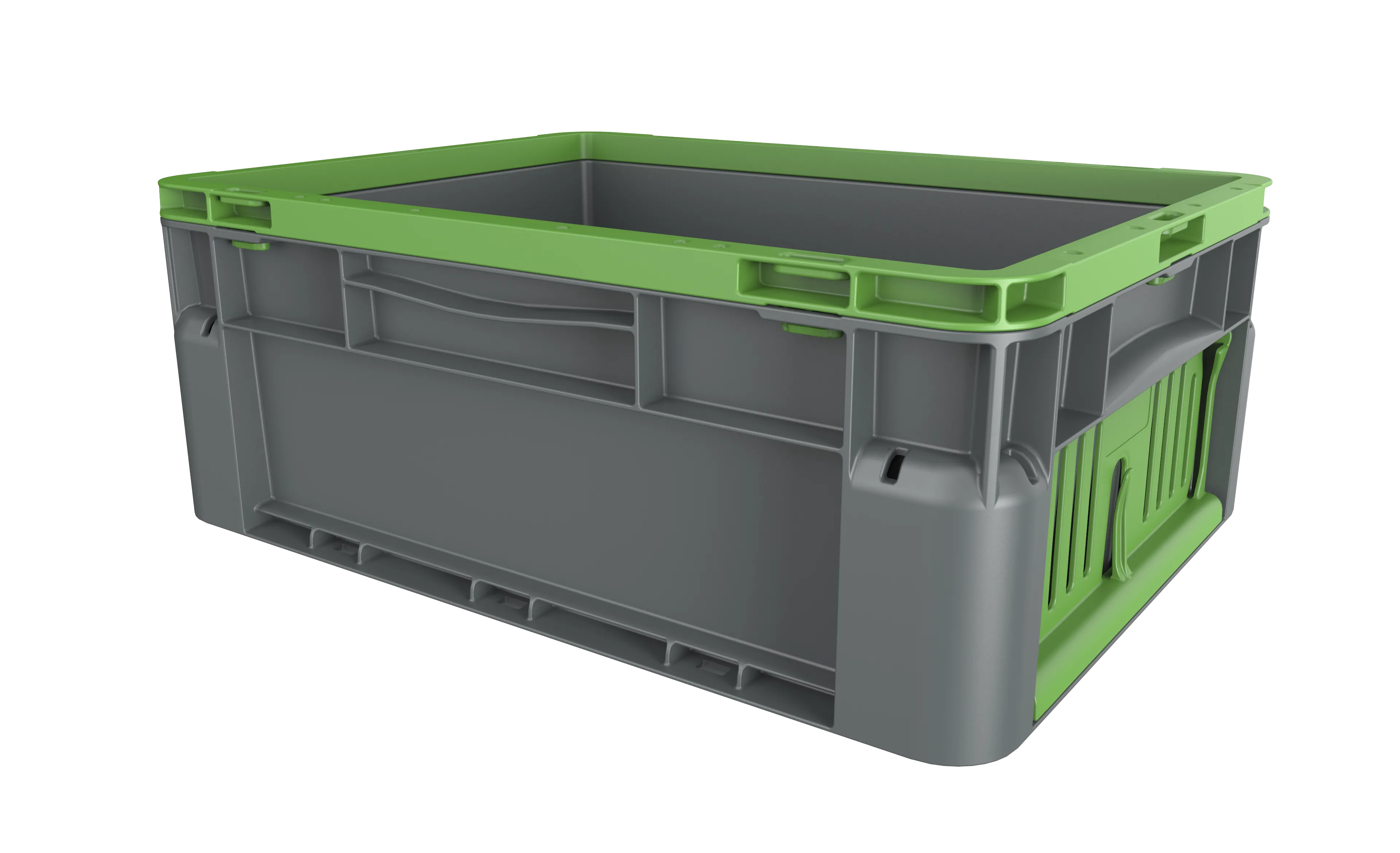 EuroClick stacking bin - 400 x 300 x H 145 mm - grey - closed - Transoplast