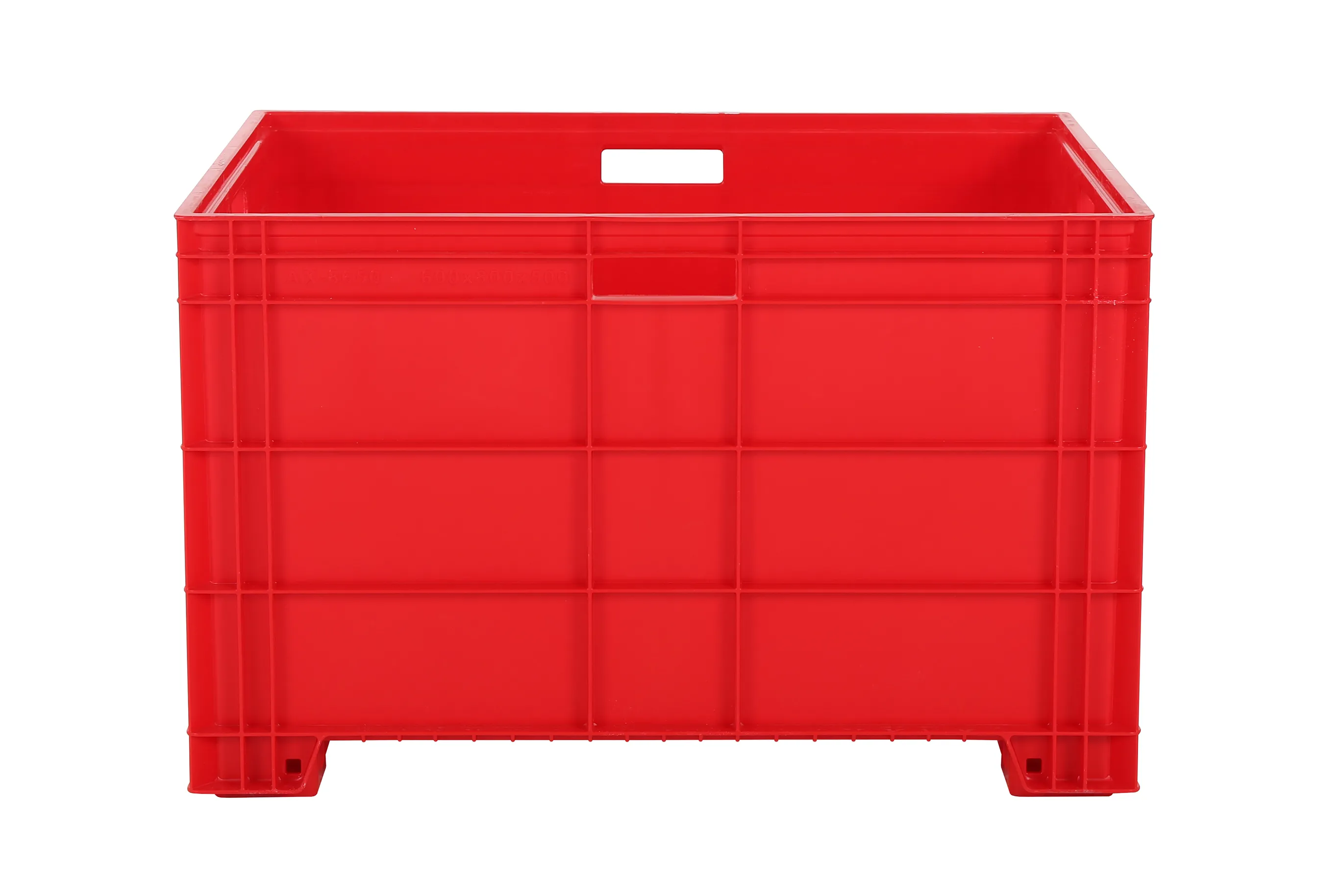 Stacking bin 800x600xH500mm closed 4 feet 4 OH red ral3020 ...