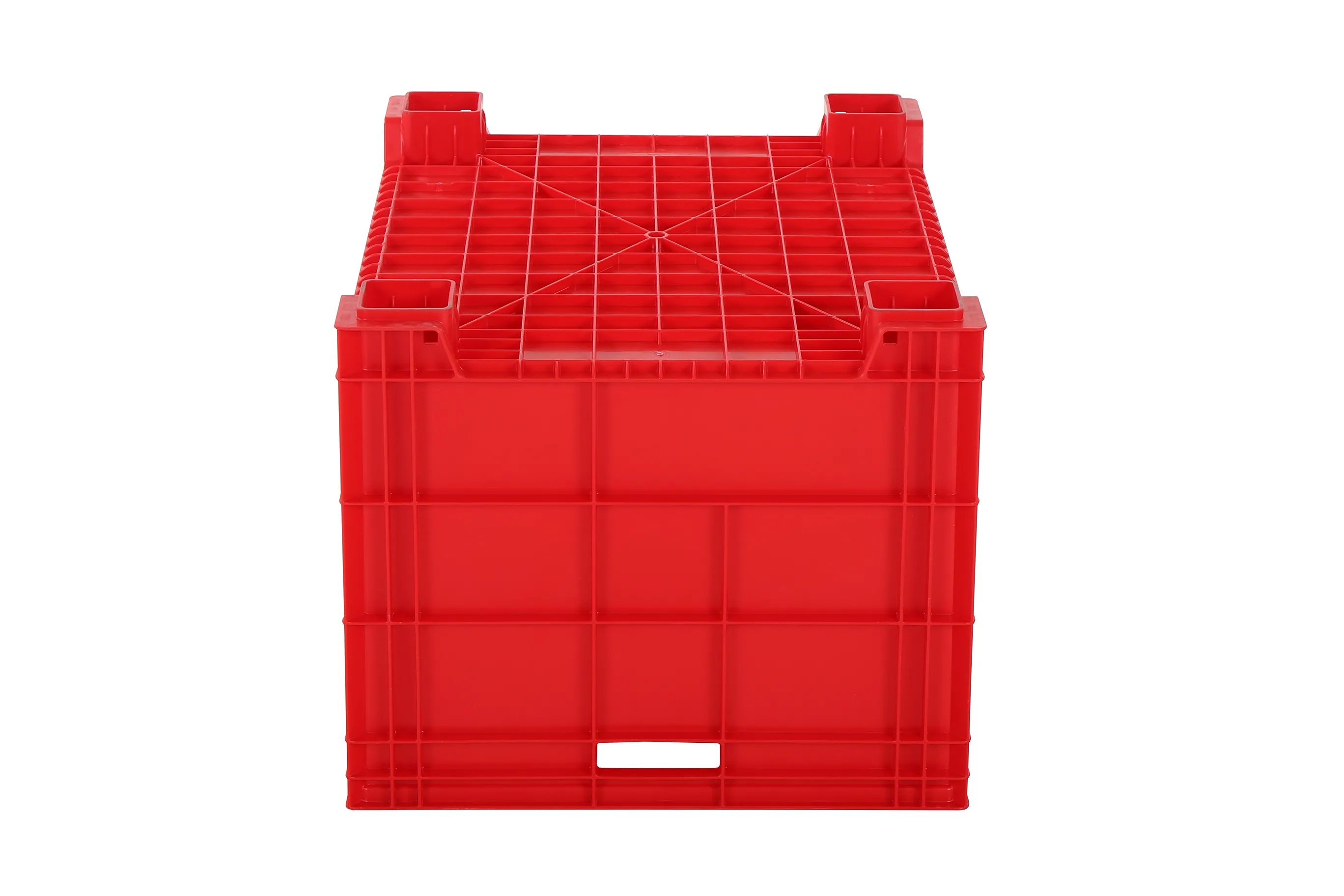 Stacking bin 800x600xH500mm closed 4 feet 4 OH red ral3020 ...