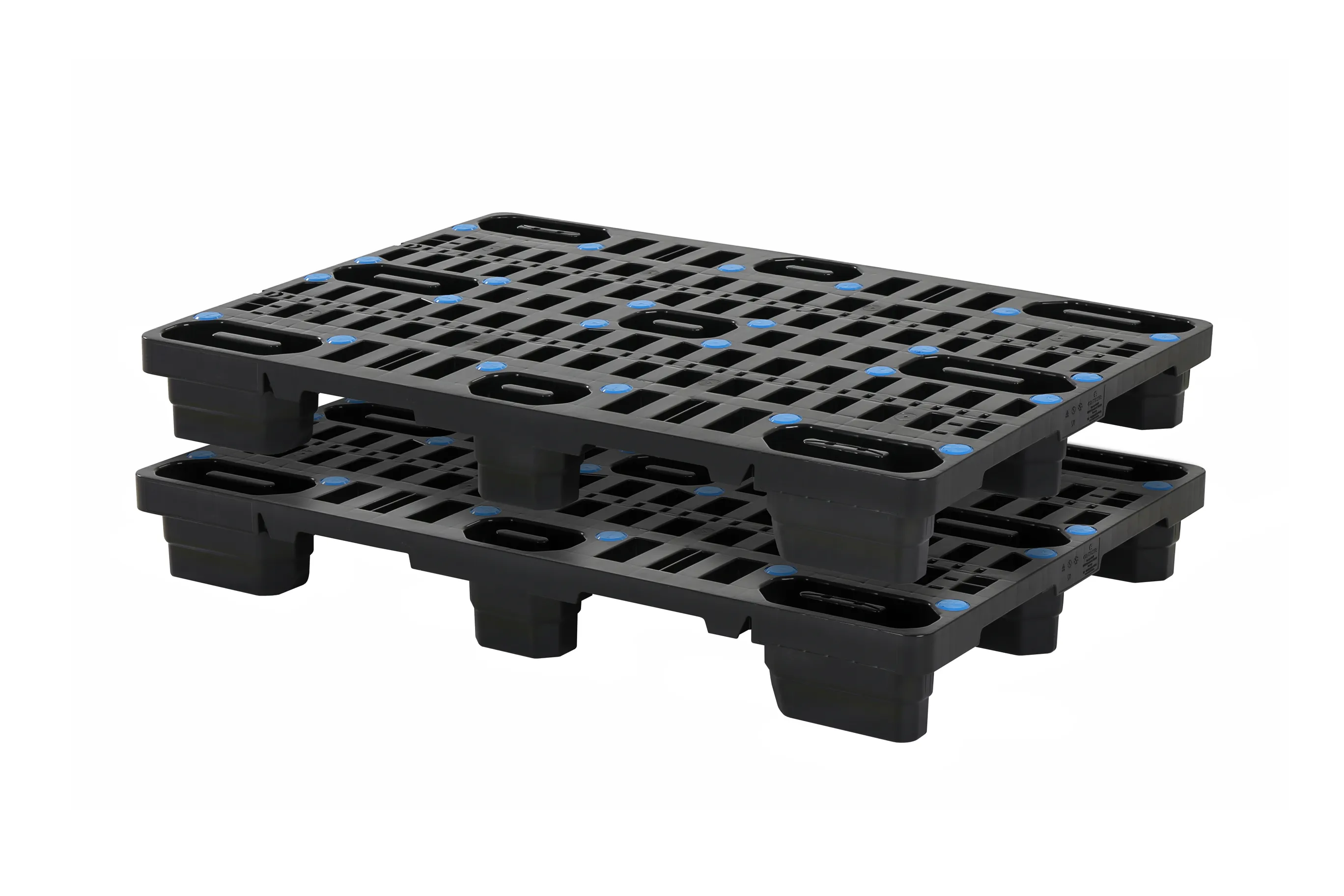 Nestable plastic pallet - 1200 x 800 mm (9 feet) - with anti-slip ...
