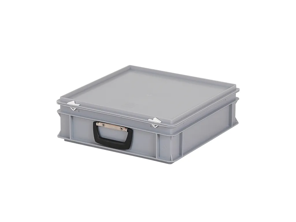 Plastic case – 400 x 400 x H 135 mm – grey (reinforced base) - Transoplast