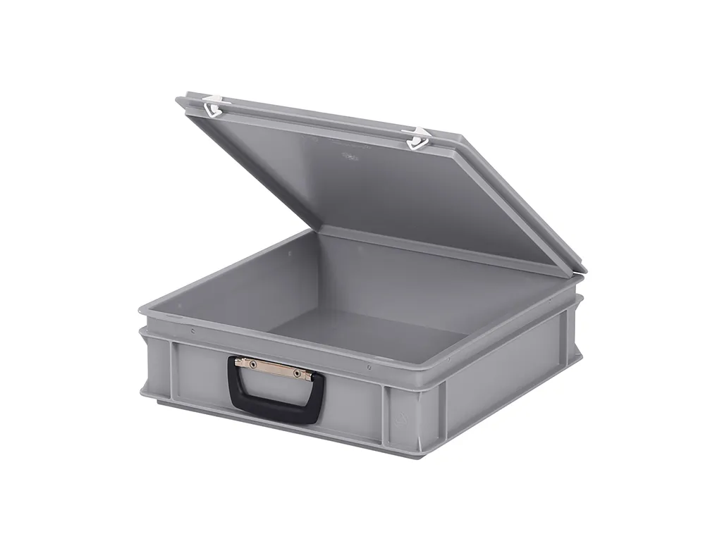 Plastic case – 400 x 400 x H 135 mm – grey (reinforced base ...