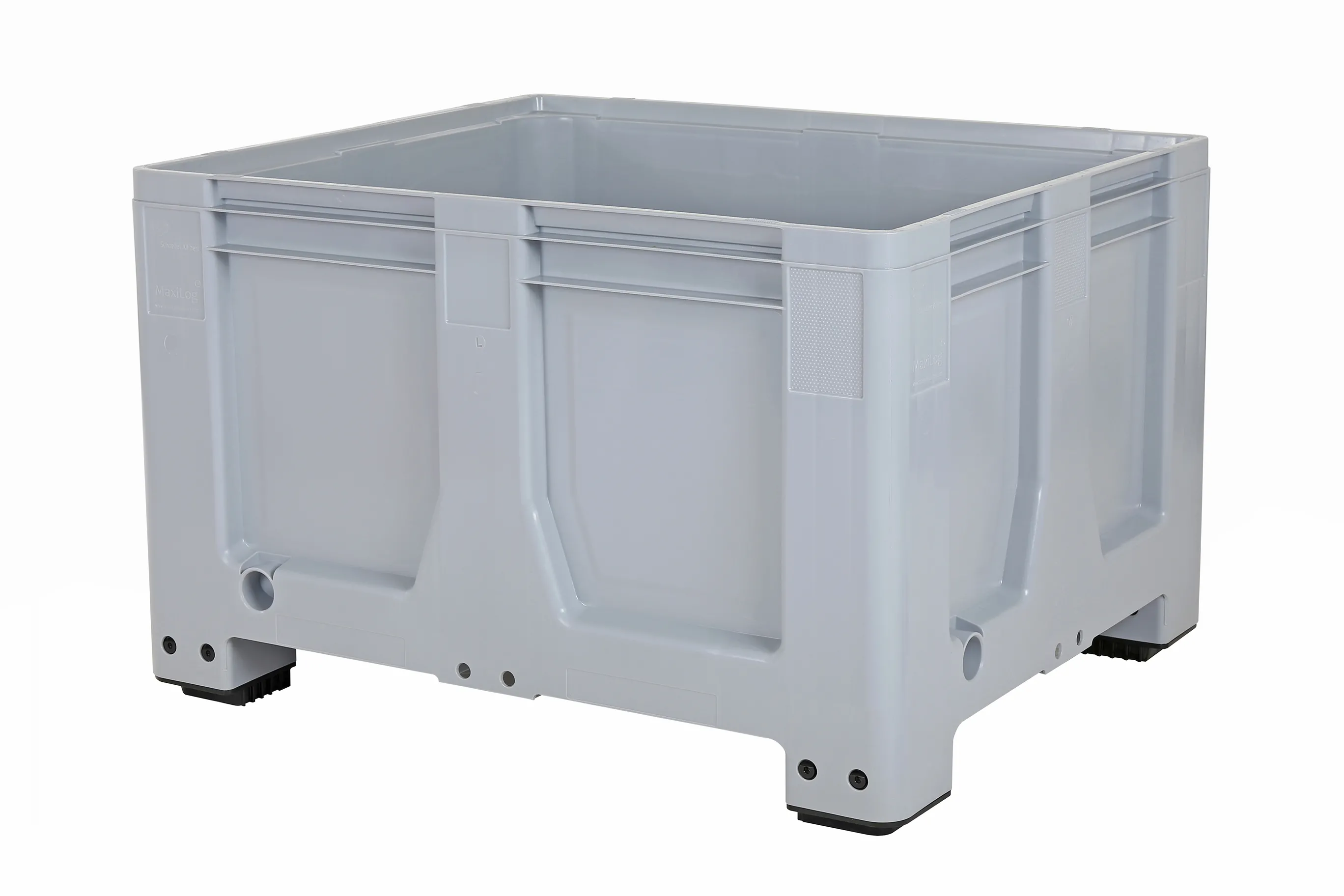 Palettenbox Maxilog 1200x1000xH760mm geschlossen 4 Füße grau - Transoplast