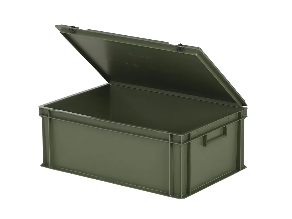 Military Box - Stackable Crate with Lid - 600 x 400 x H 235 mm (Smooth ...