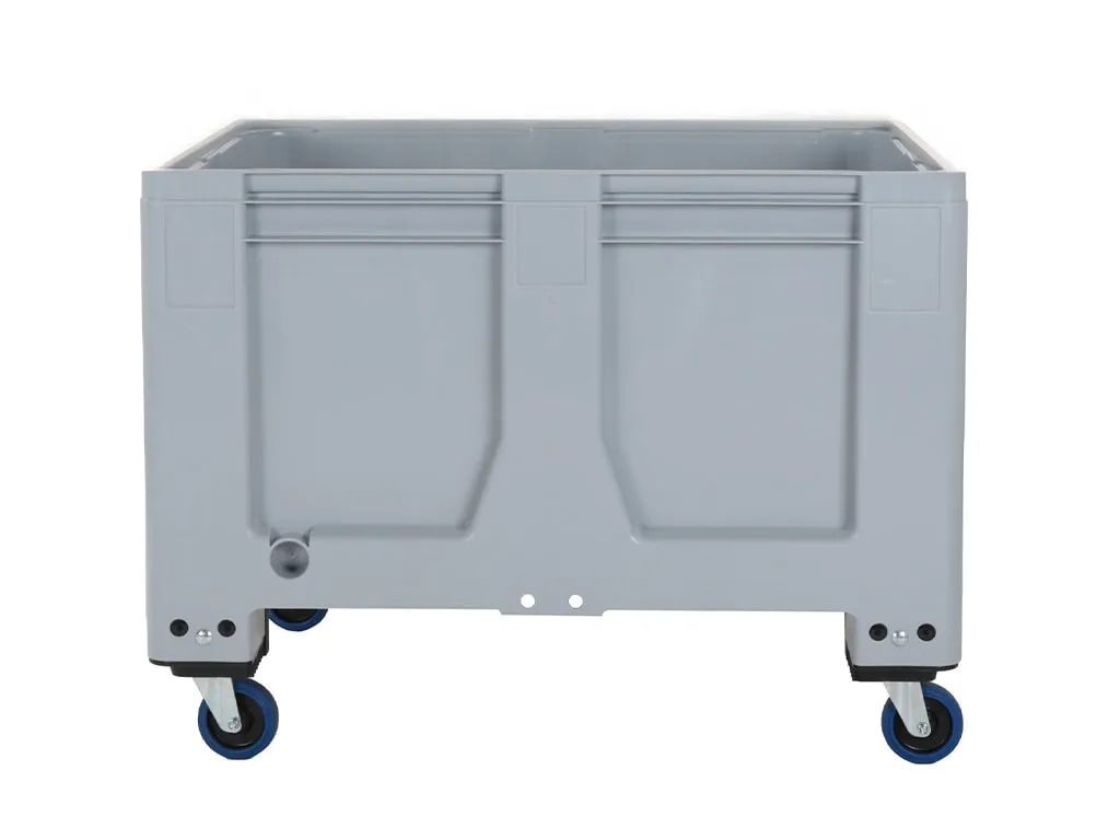 MaxiLog Kunststoff Palettenbox - 1200 x 1000 mm - auf Rollen - Grau - Transoplastshop