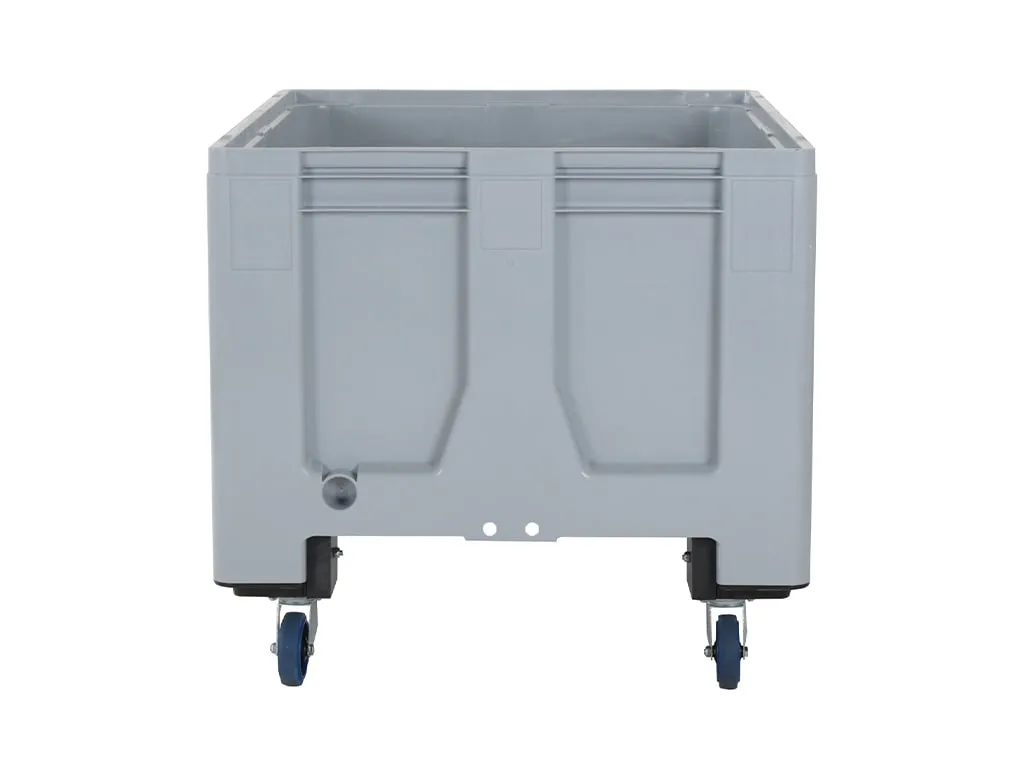 MaxiLog Kunststoff Palettenbox - 1200 x 1000 mm - auf Rollen - Grau - Transoplastshop