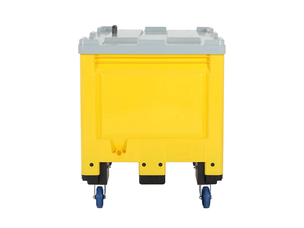 BIG BOX plastic pallet box - 1200 x 800 mm - with lid - on 4 wheels ...