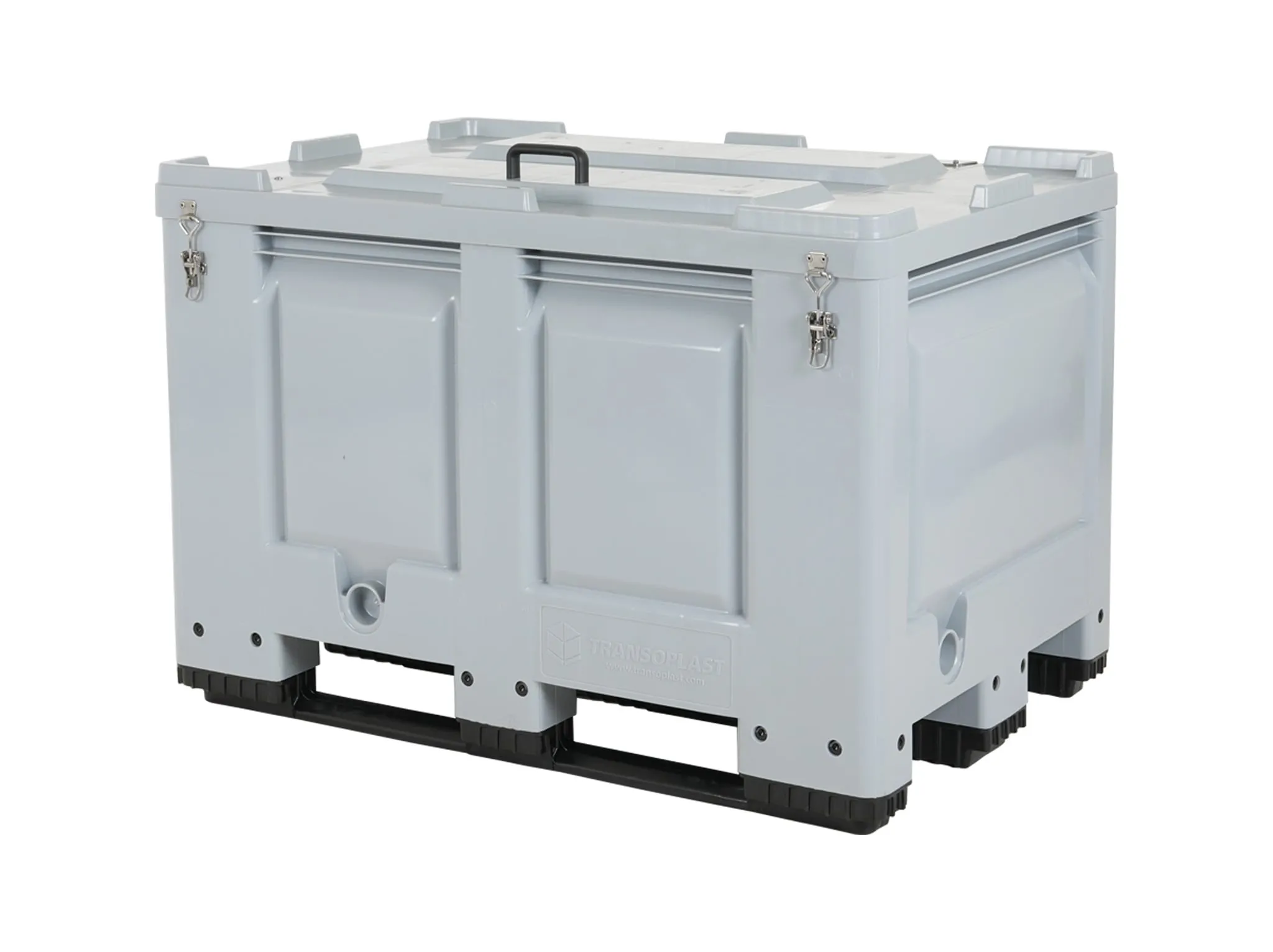 Latched BIG BOX pallet box - 1200 × 800 mm - with hinged lid (also ...