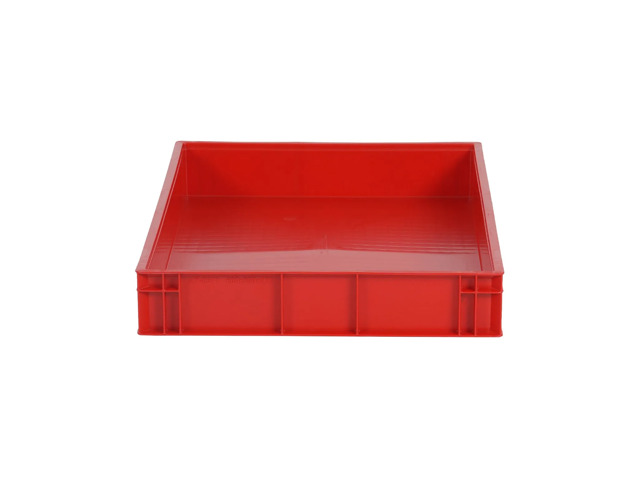 Stacking bin 800x600xH119mm closed - red - Transoplastshop